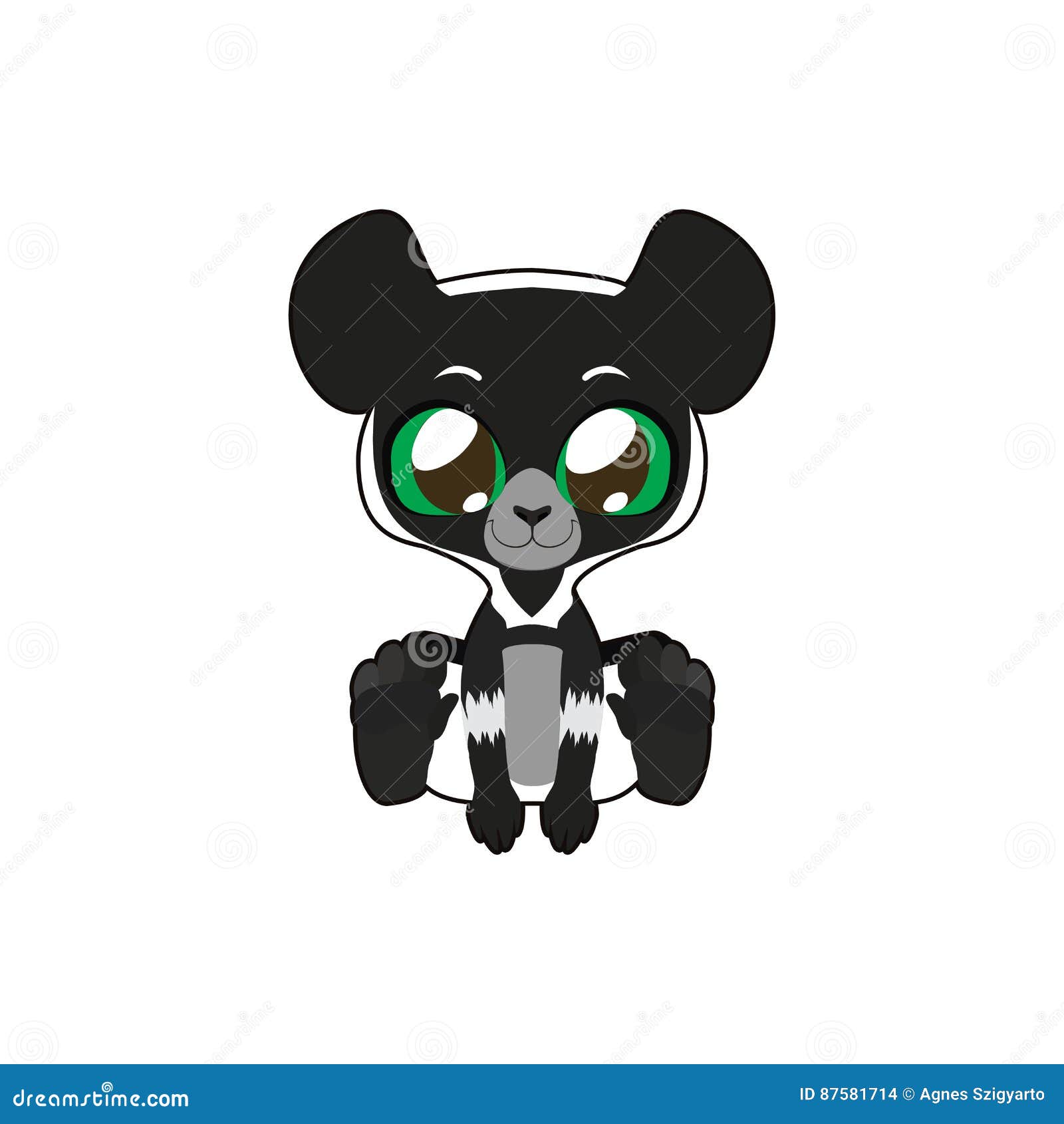 Cute Indri Vector Illustration Art Stock Vector - Illustration of ...
