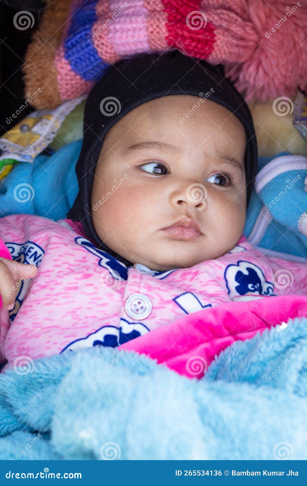 Cute Infant Indian Boy Looking Front from Flat Angle Stock Photo ...