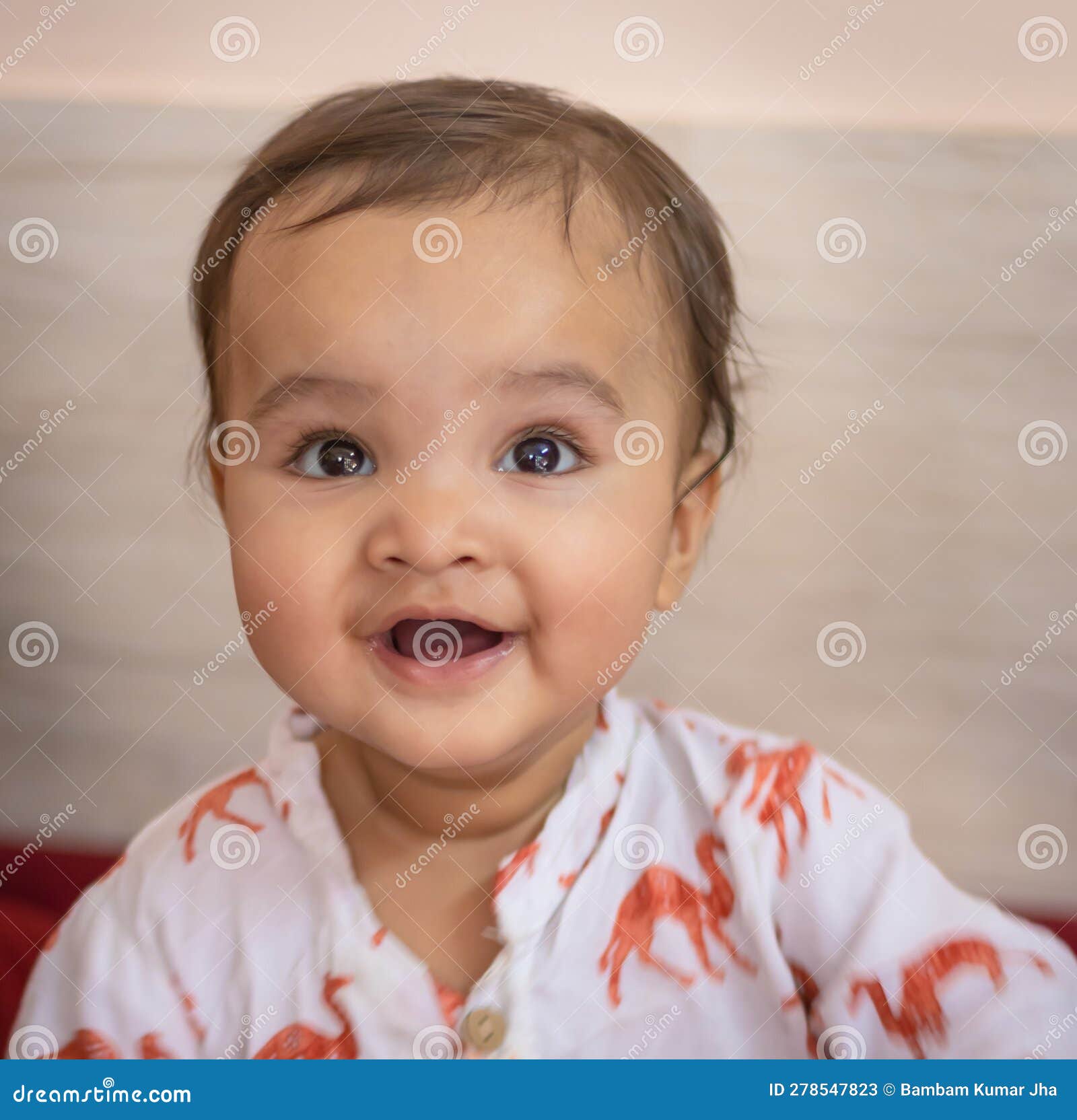 Cute Infant Isolated Smiling Face from Flat Angle Stock Image - Image ...