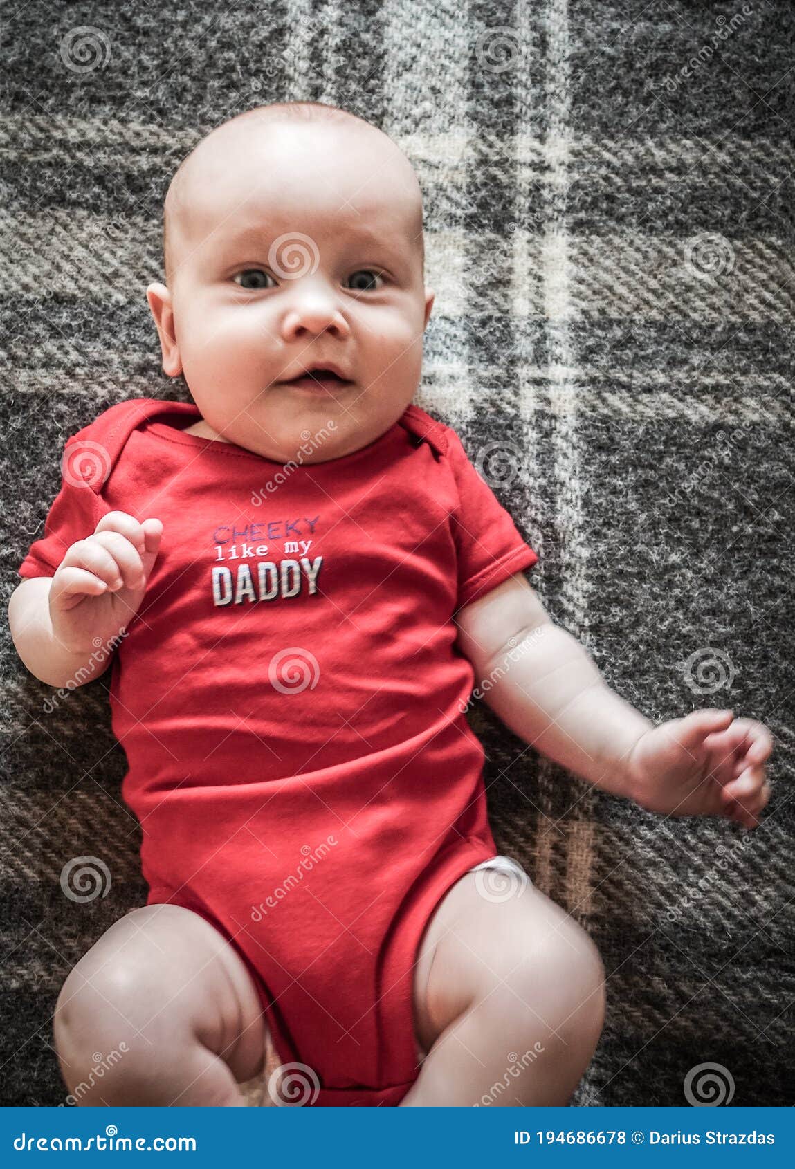 Cute Infant Lying on His Back Stock Photo - Image of adorable, month ...