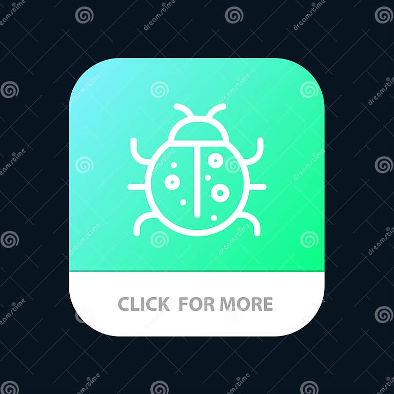 Cute, Insect, Ladybug, Nature, Spring Mobile App Button. Android and ...