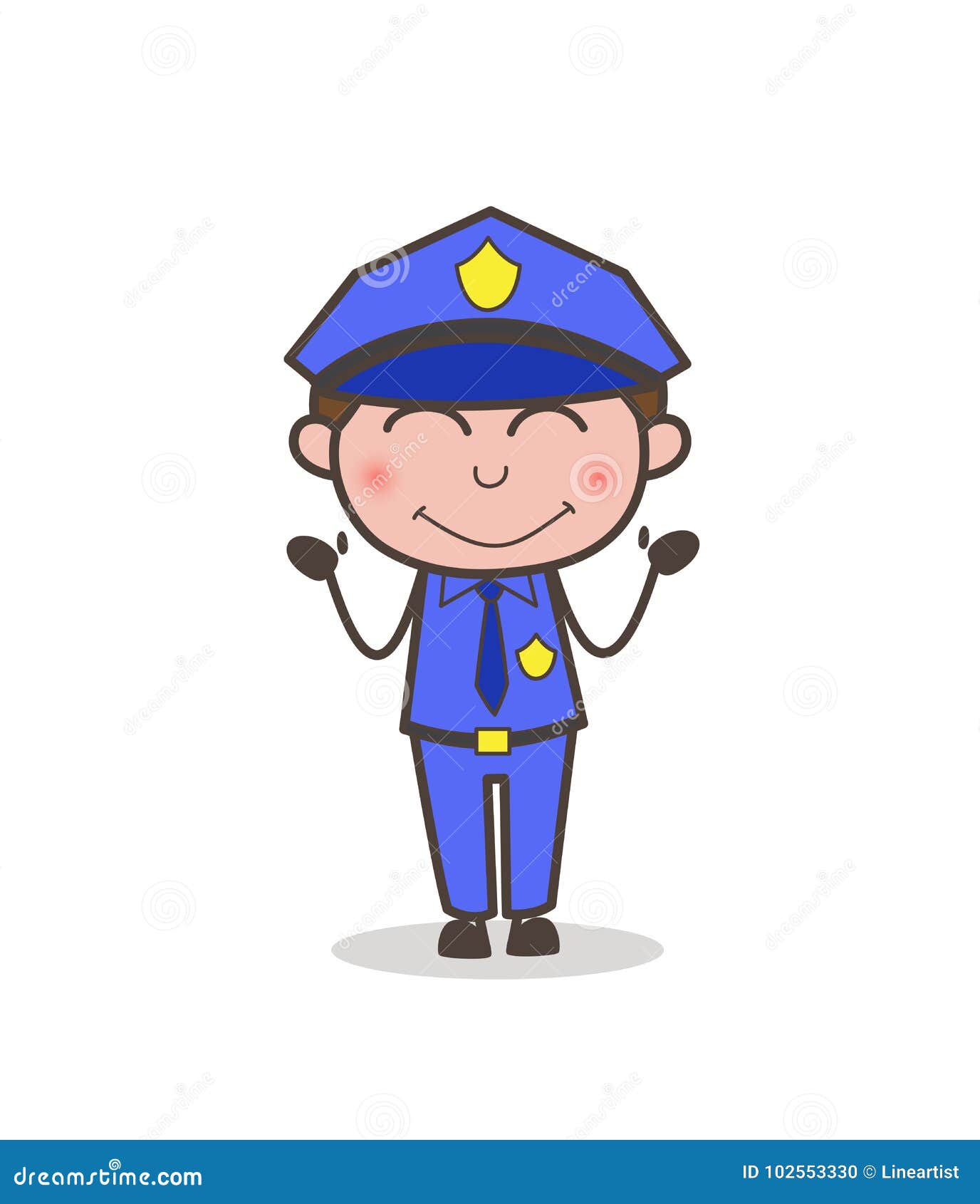 Cute Inspector Blushing Face Vector Stock Illustration - Illustration ...