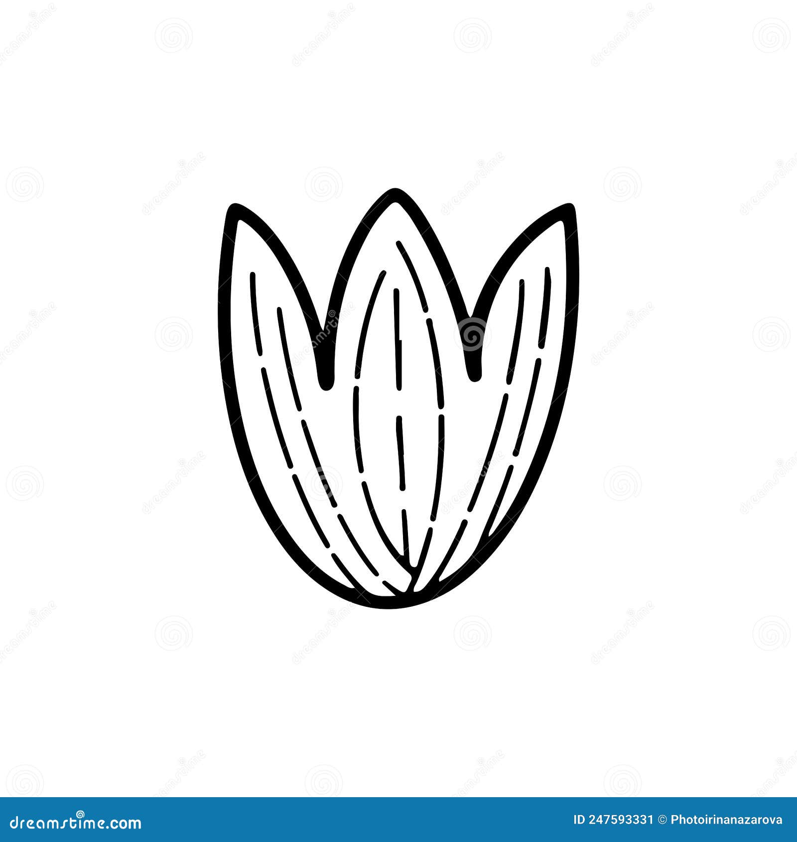 Cute Isolated Single Flower Element in Doodle Style for Different Types ...