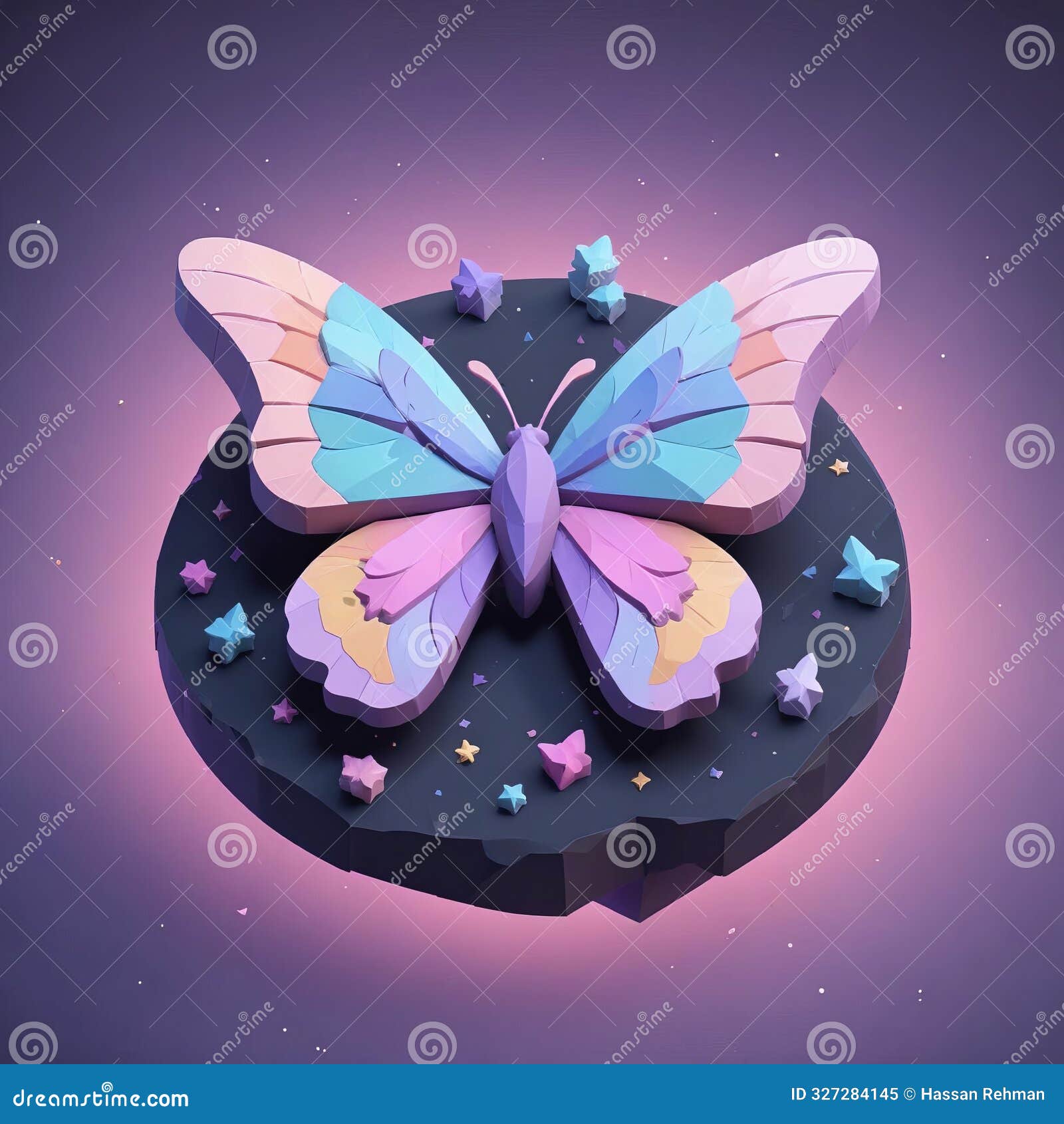 A Cute Isometric Space Butterfly Stock Illustration - Illustration of ...