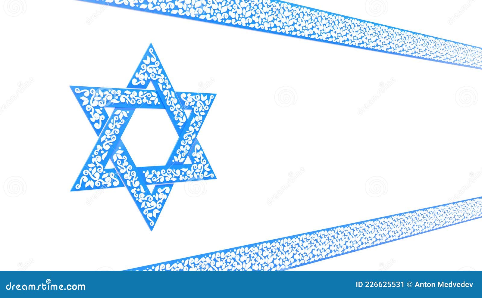 Cute Israel Flag Blue Ornamental Pattern Isolated - Computer Generated ...