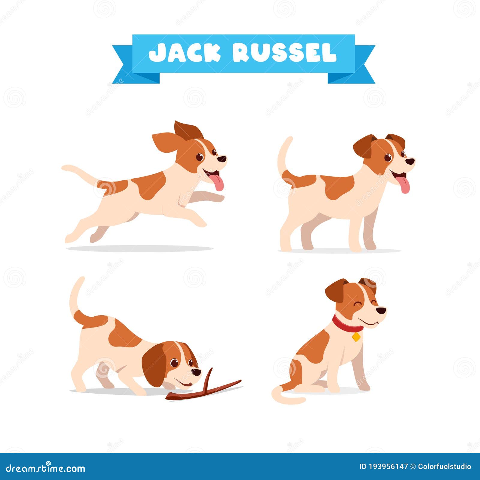 Jack Russel Silhouette Logo Vector Illustration | CartoonDealer.com ...