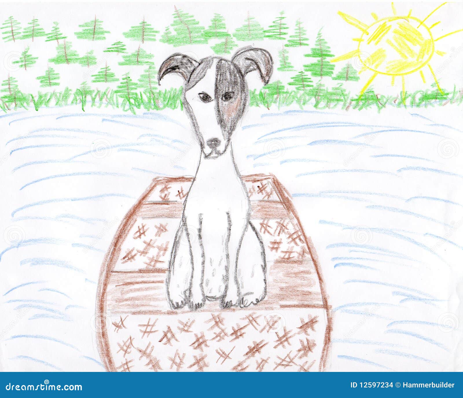 Cute Jack Russell Terrior Dog Drawing Stock Illustration - Illustration ...