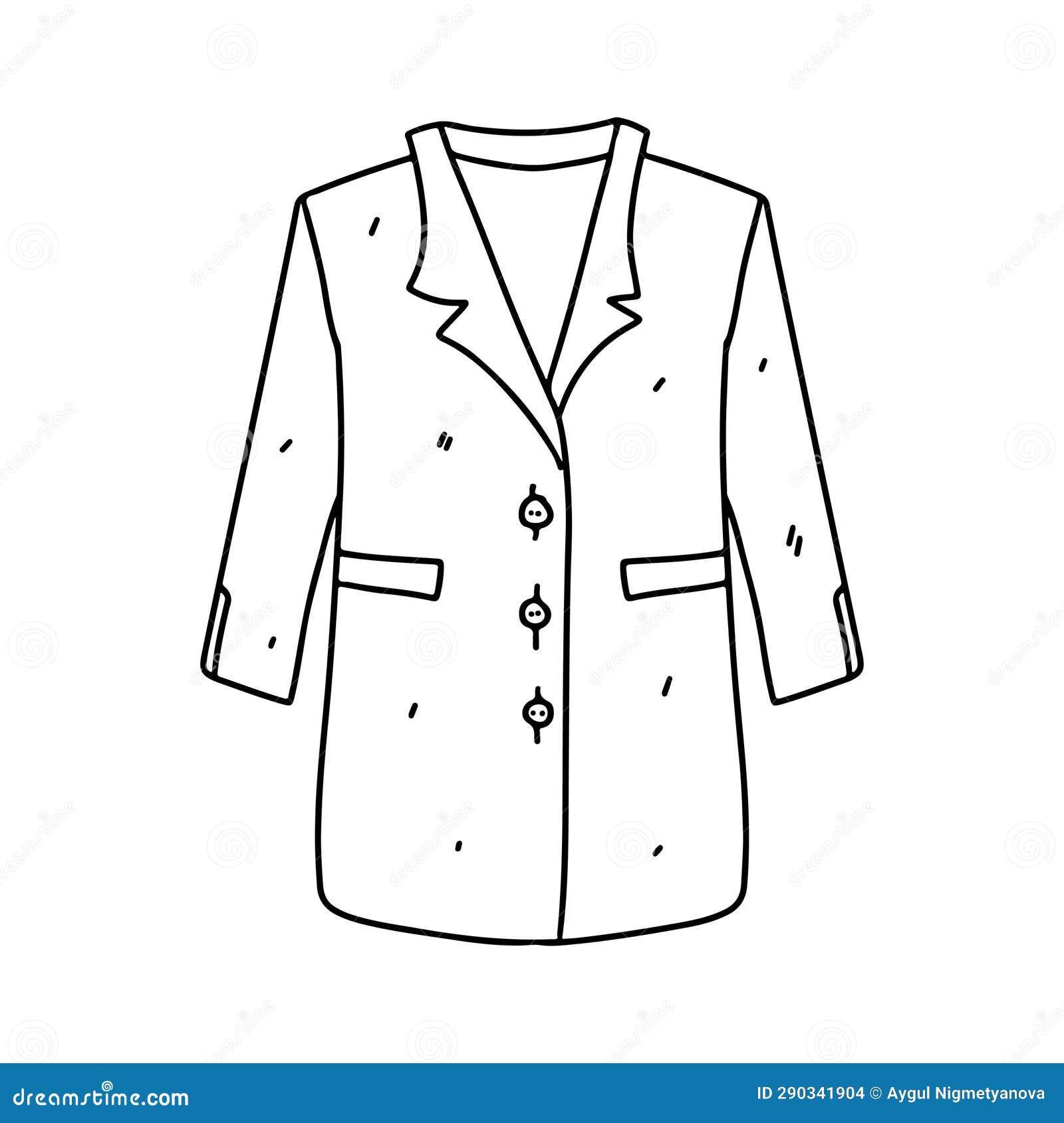 Cute Jacket. Hand Drawn Doodle Style. Vector Illustration Isolated on ...