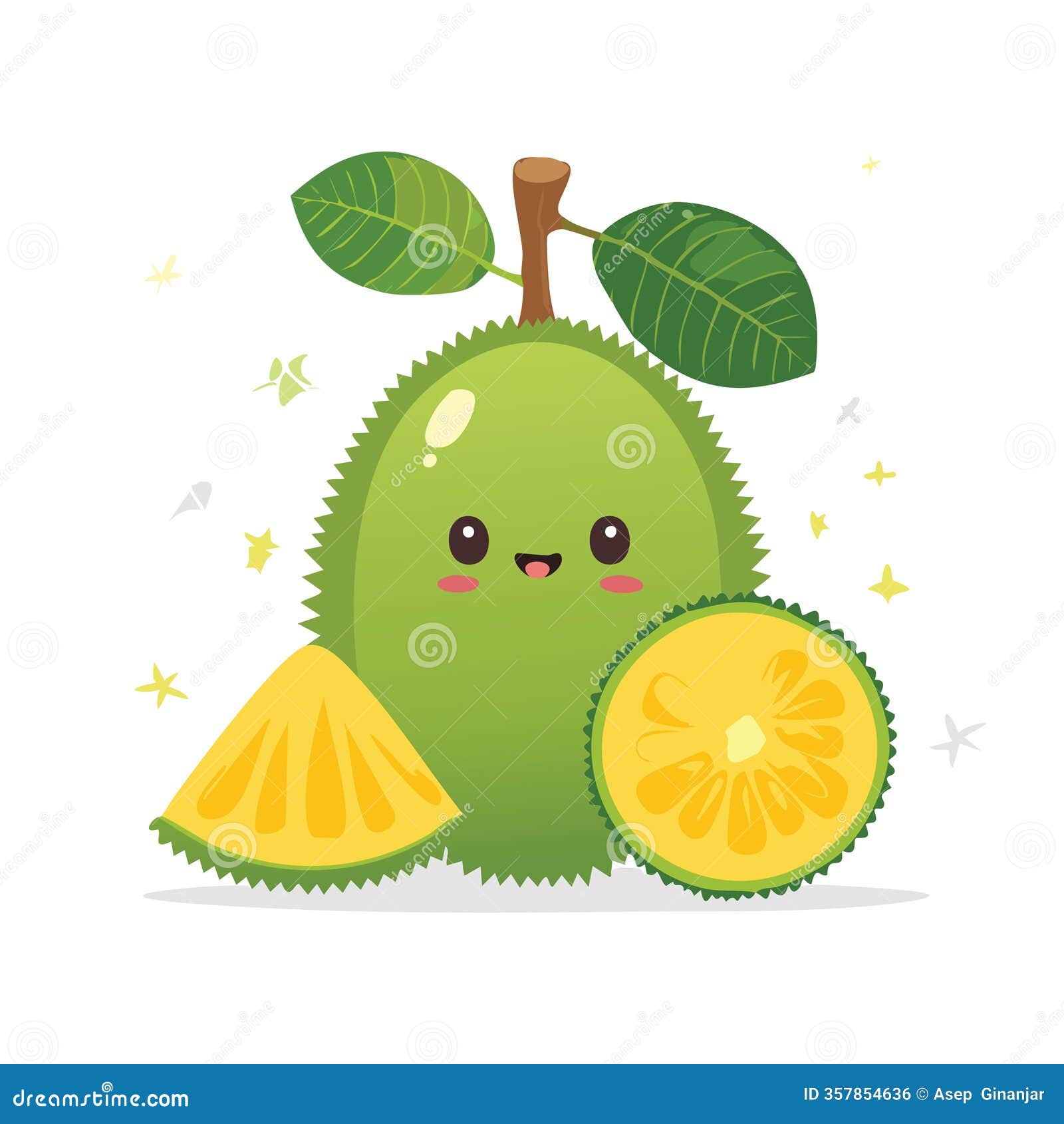 Cute Jackfruit Happy Cartoon Character | CartoonDealer.com #282901337