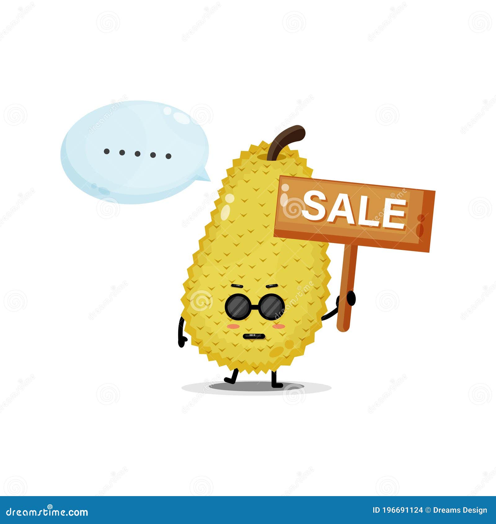 Cute Jackfruit With Emoticons Set Vector Illustration | CartoonDealer ...