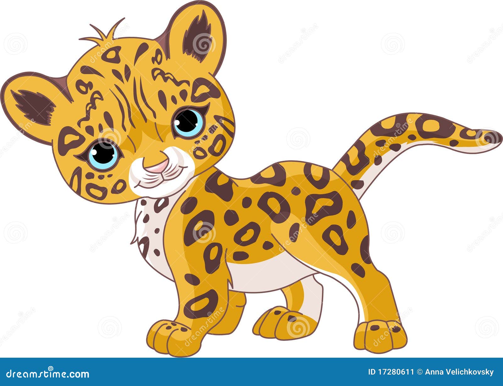 Cute Jaguar Cub stock vector. Illustration of spots, character - 17280611