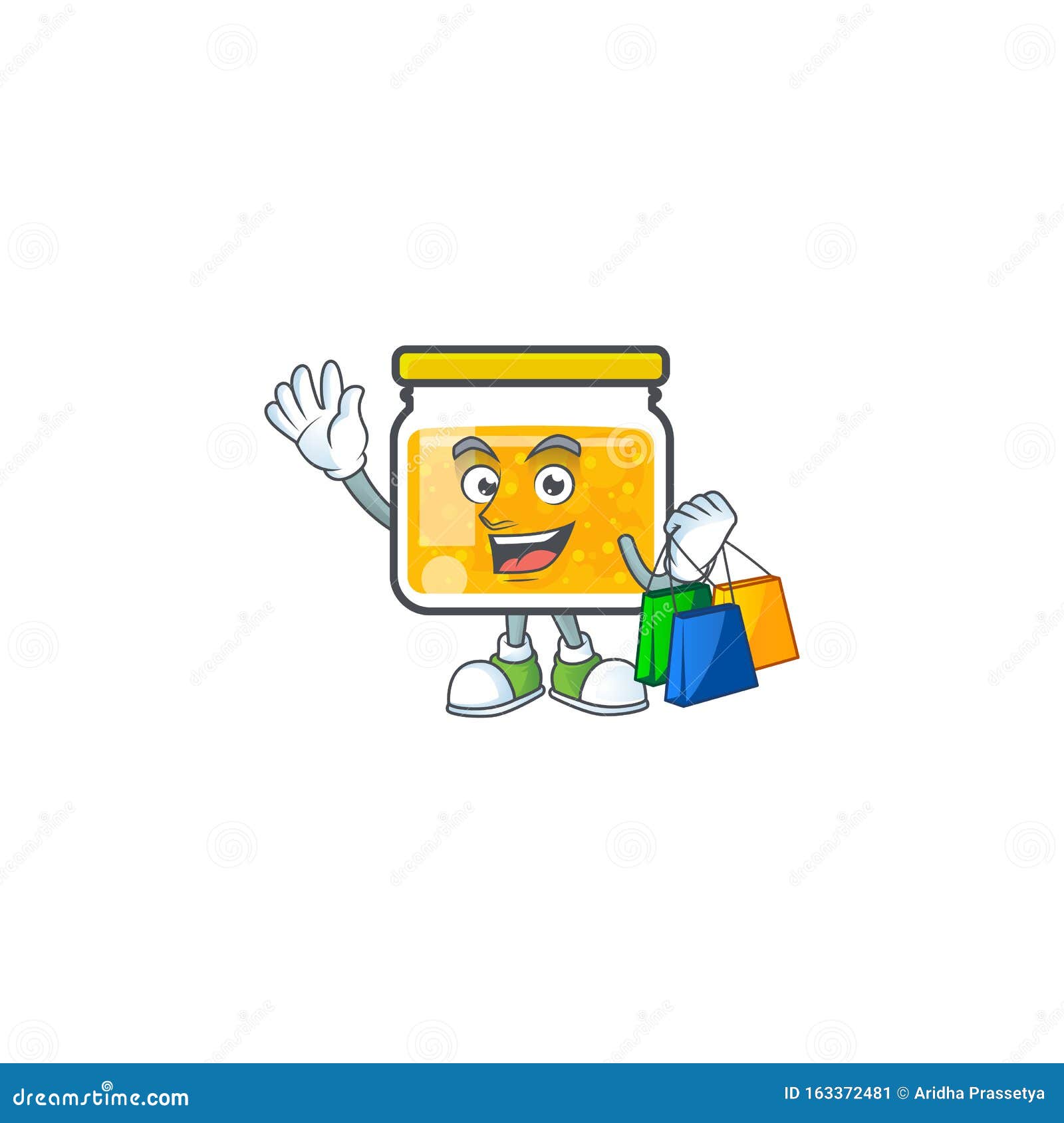 Cute Jam in Jar with Character Shopping. Stock Vector - Illustration of ...