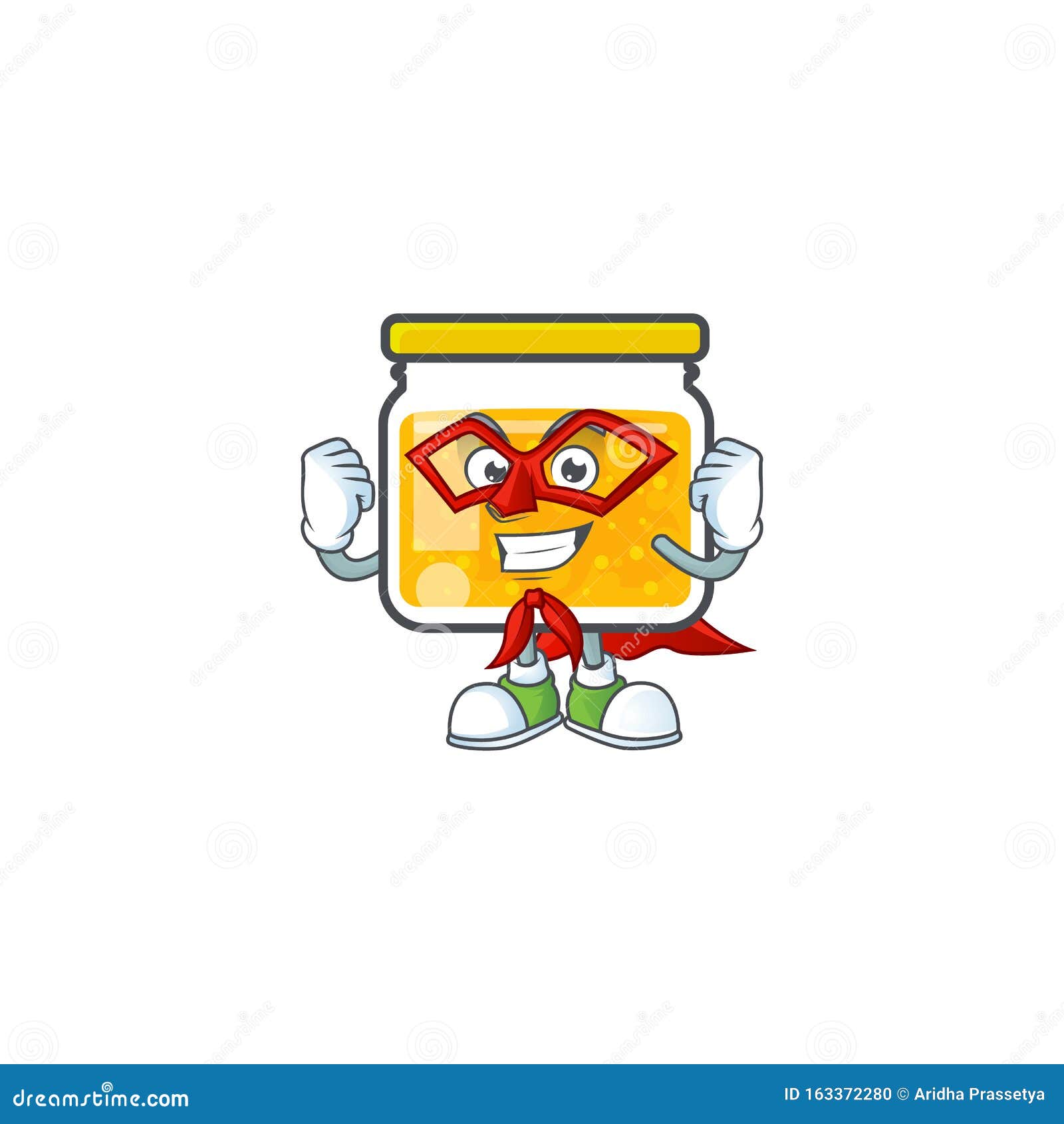 Cute Jam in Jar with Character Super Hero. Stock Vector - Illustration ...
