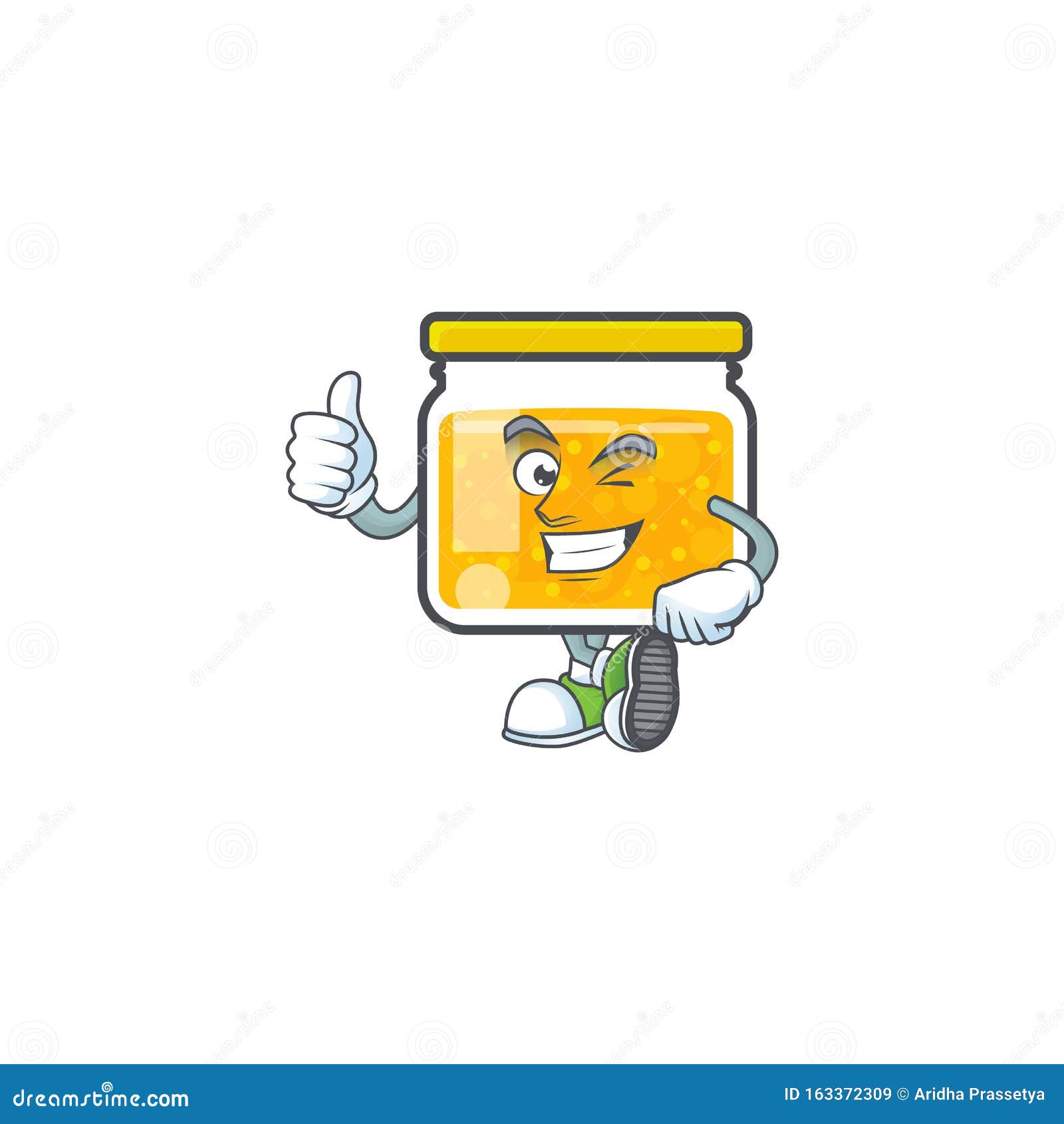 Cute Jam in Jar with Character Thumbs Up. Stock Vector - Illustration ...