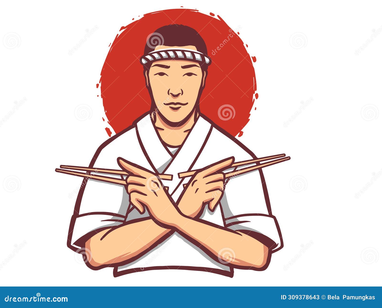 Cute Japanese Chef Logo Vector Stock Vector - Illustration of bowl ...