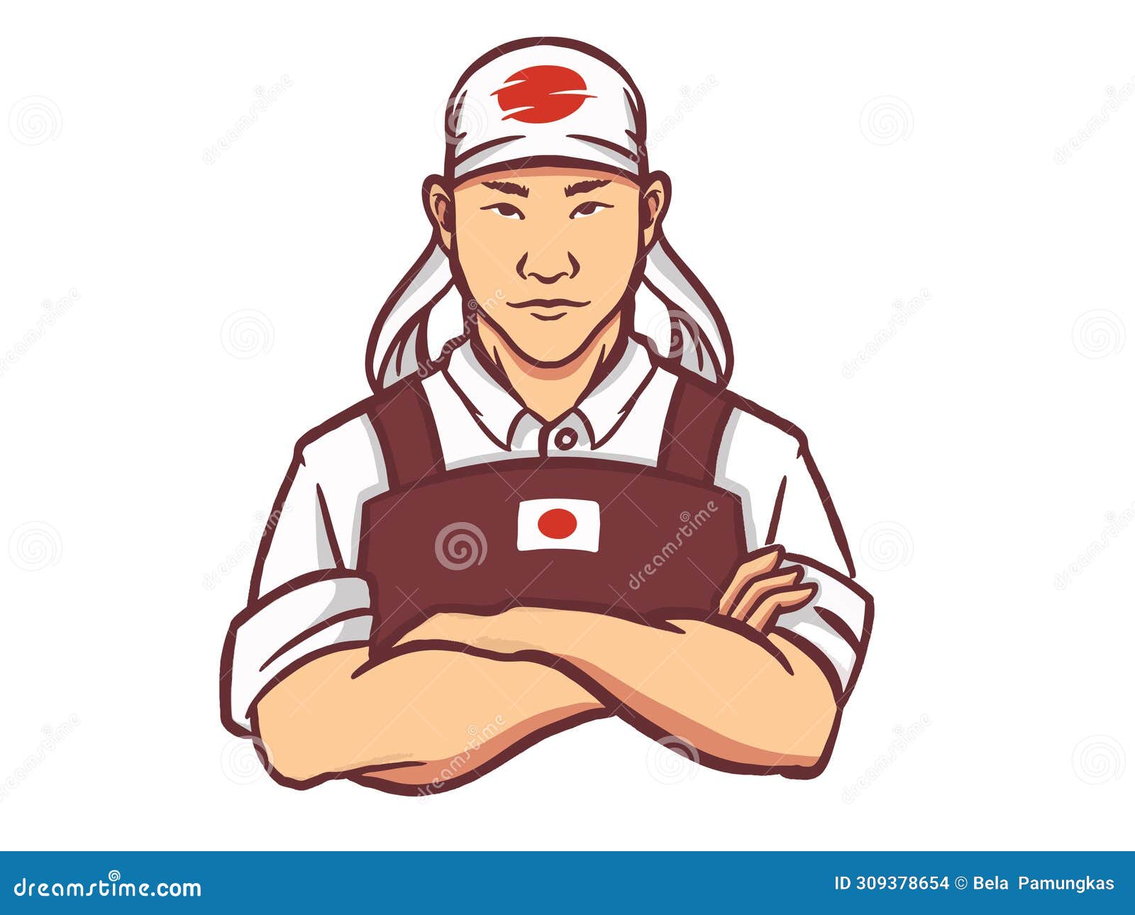 Cute Japanese Chef Logo Vector Stock Vector - Illustration of white ...