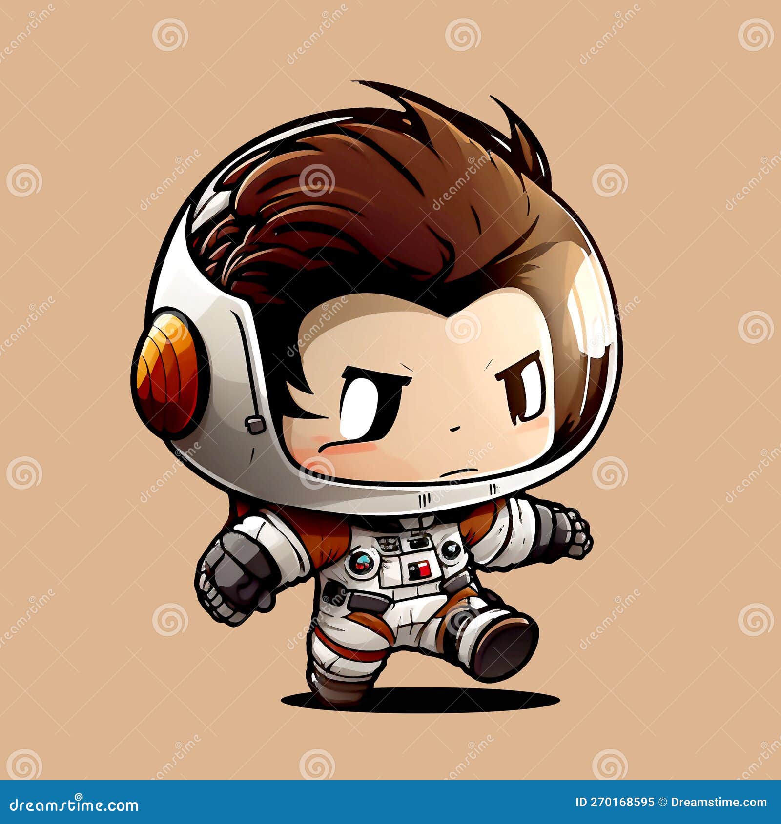 Cute Japanese Style Chibi Spaceman Stock Illustration - Illustration of ...