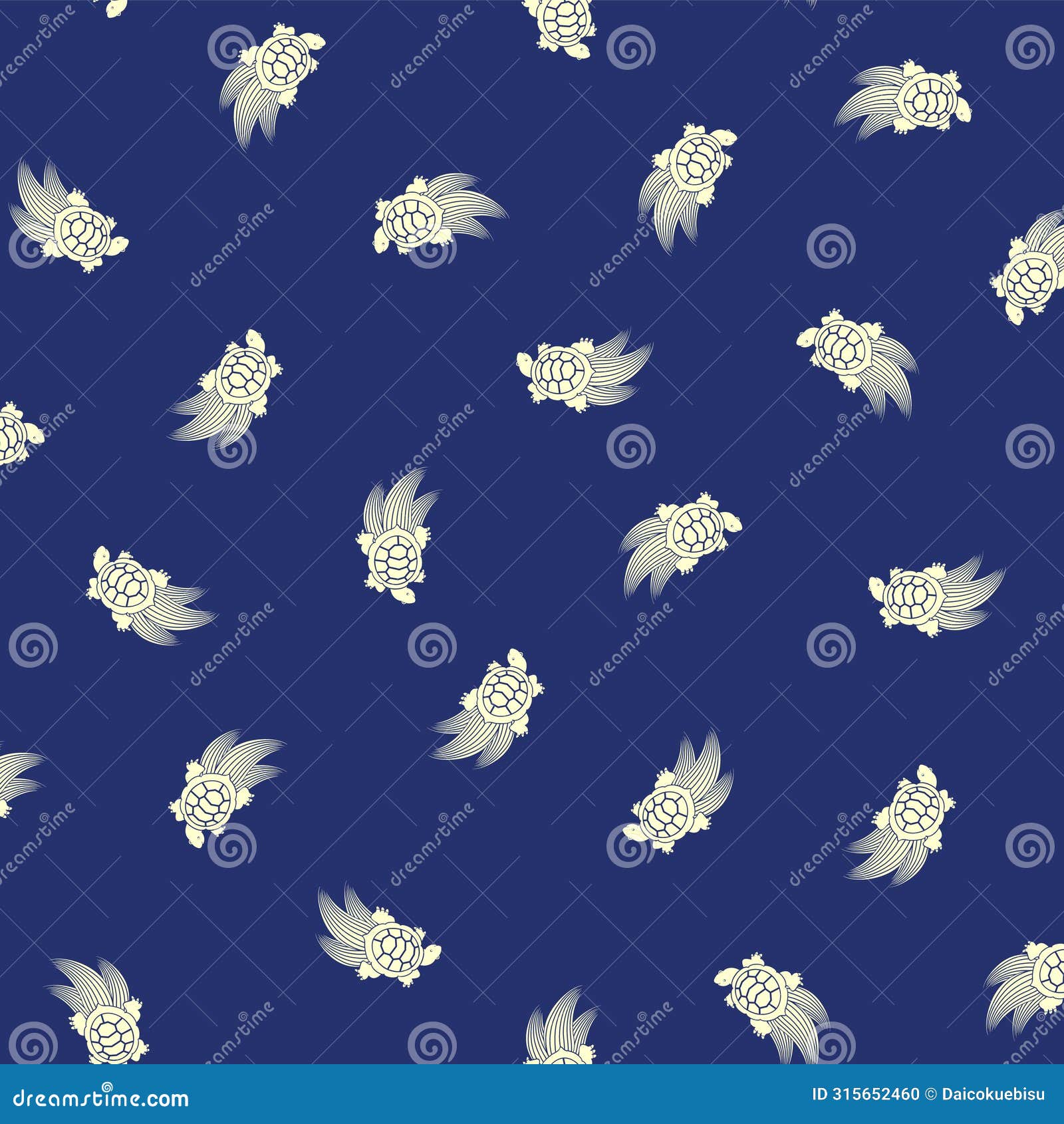 Cute Japanese Turtle Seamless Pattern, Stock Vector - Illustration of ...