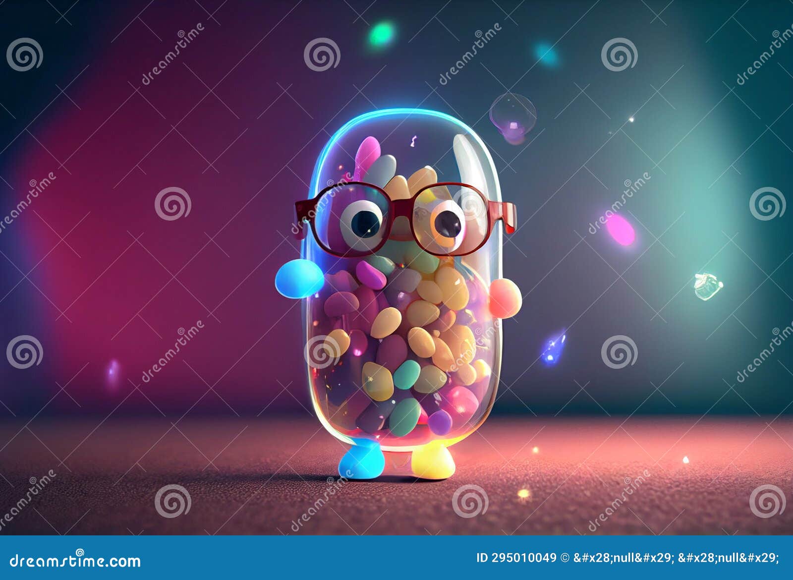 Cute Jelly Bean Illustration,3d Rendering. Generative AI Stock ...