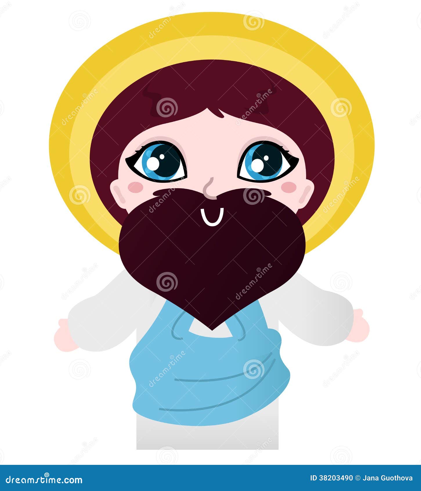 Cute Jesus Christ Character Stock Vector - Illustration of clip, arms ...