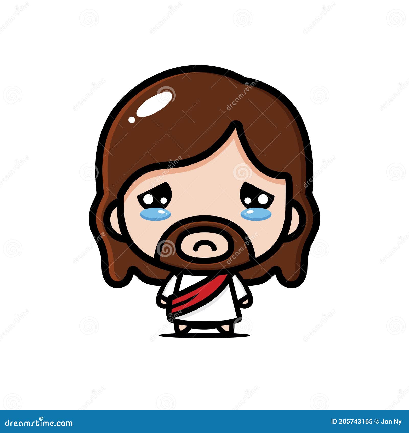 Cute Jesus Christ is Crying Stock Vector - Illustration of christianity ...