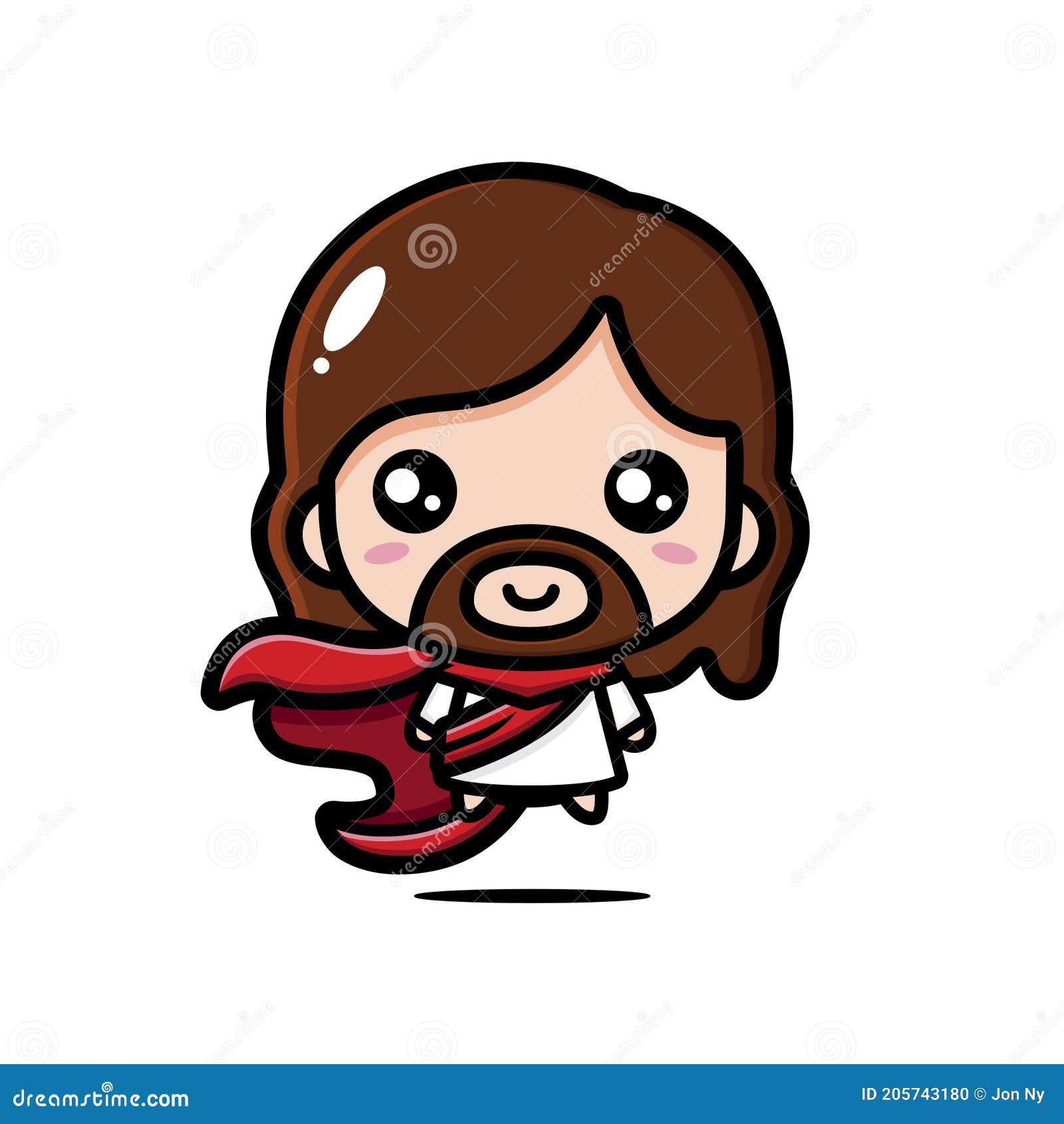 Cute Jesus Christ Hugging A Sheep Vector Illustration | CartoonDealer ...