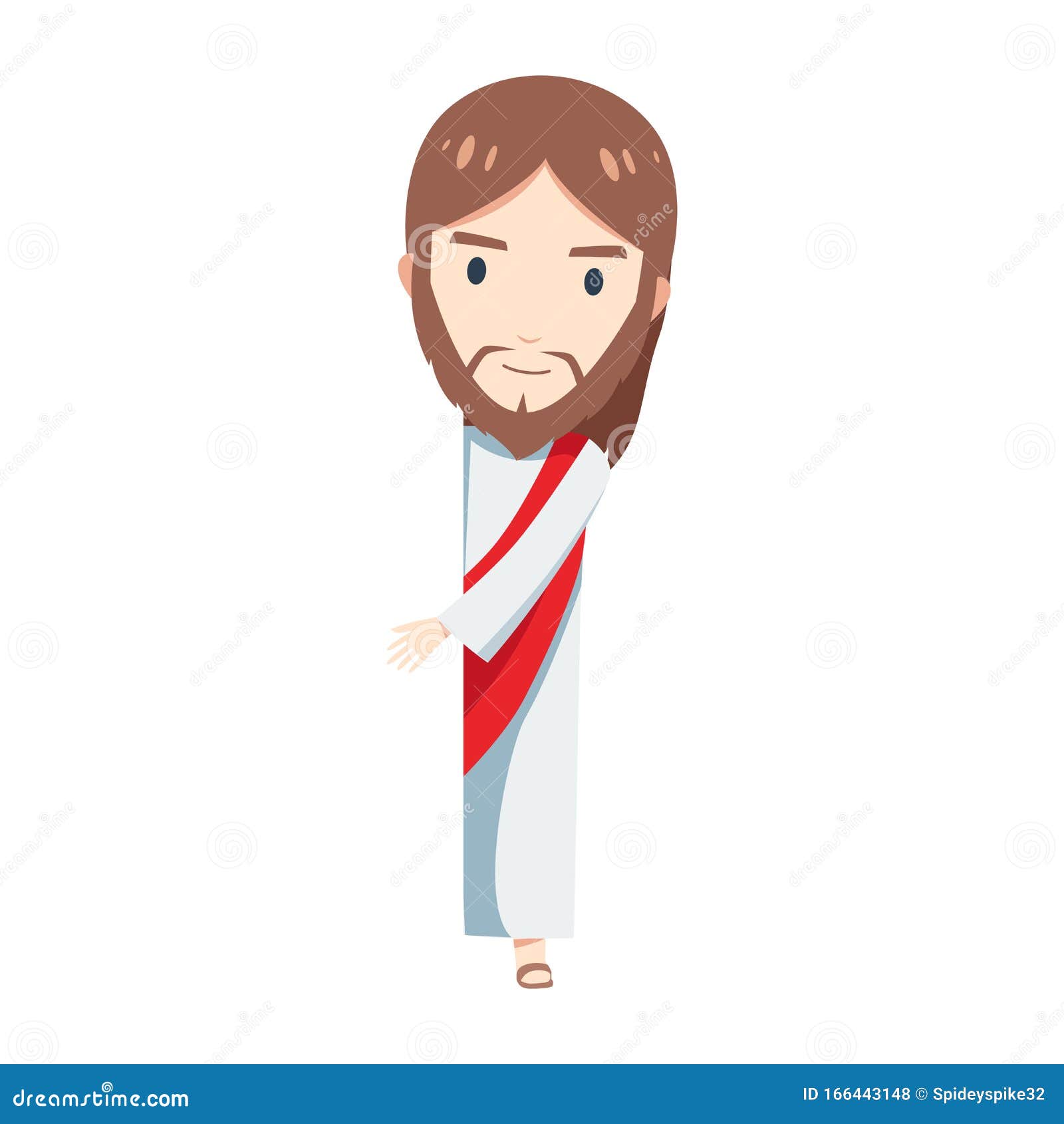 Cute Jesus is Standing Behind a Blank Space Stock Vector - Illustration ...