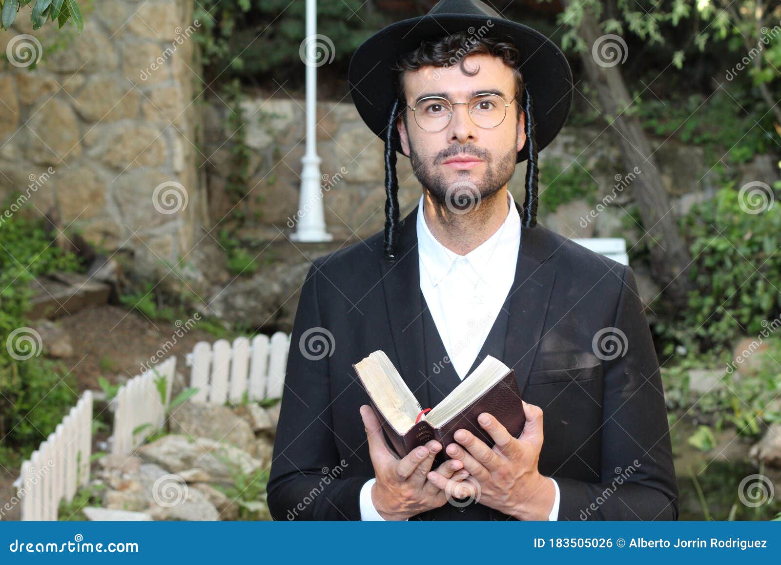 Cute Jewish Man Praying Outdoors Stock Photo - Image of jewish, side ...