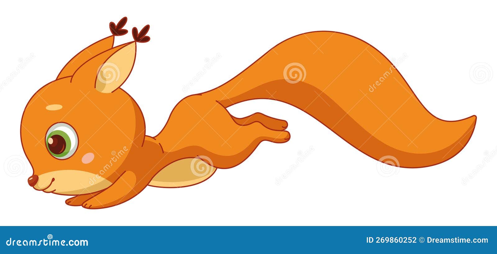 Jumping Squirrel Cartoon Vector Illustration Stock Vector ...