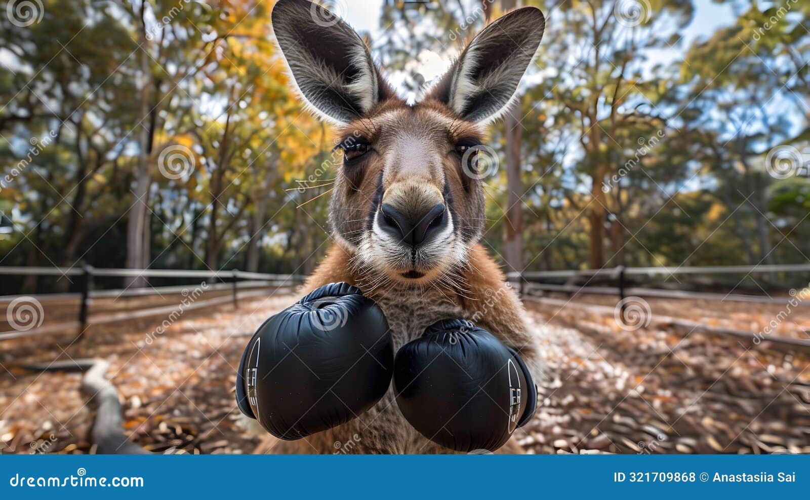 Cute Kangaroo in Boxing Gloves Stock Photo - Image of pouch, australia ...
