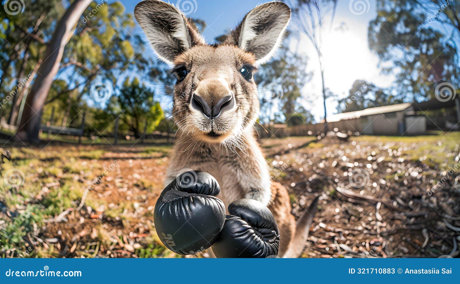 Cute Kangaroo in Boxing Gloves Stock Image - Image of beach, beautiful ...