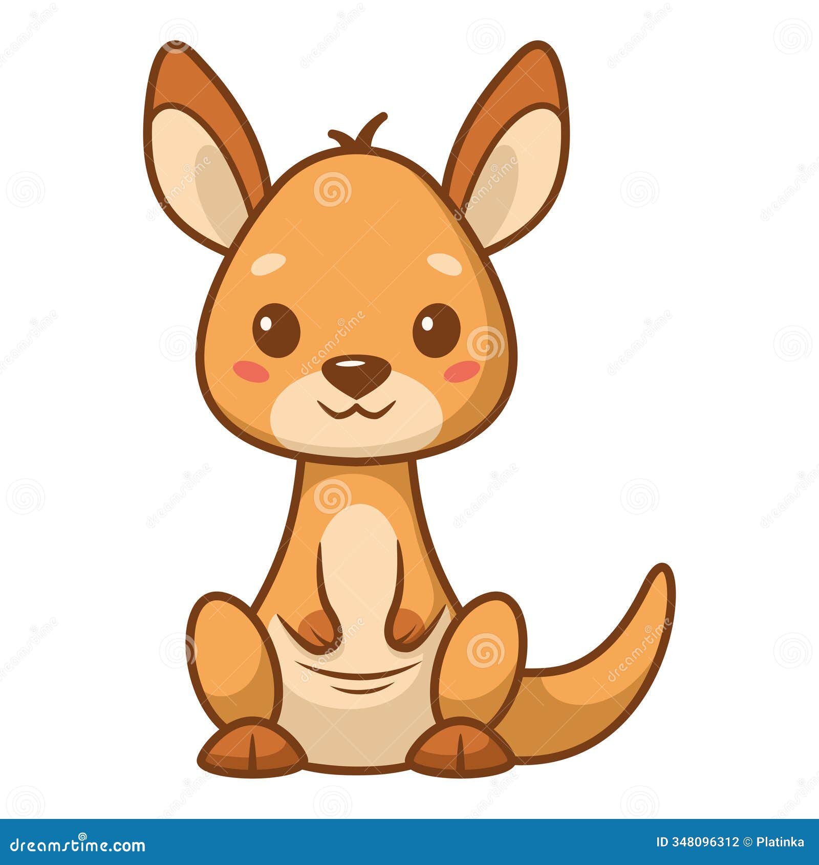 Cute Kangaroo Cartoon Vector Illustration Stock Illustration ...