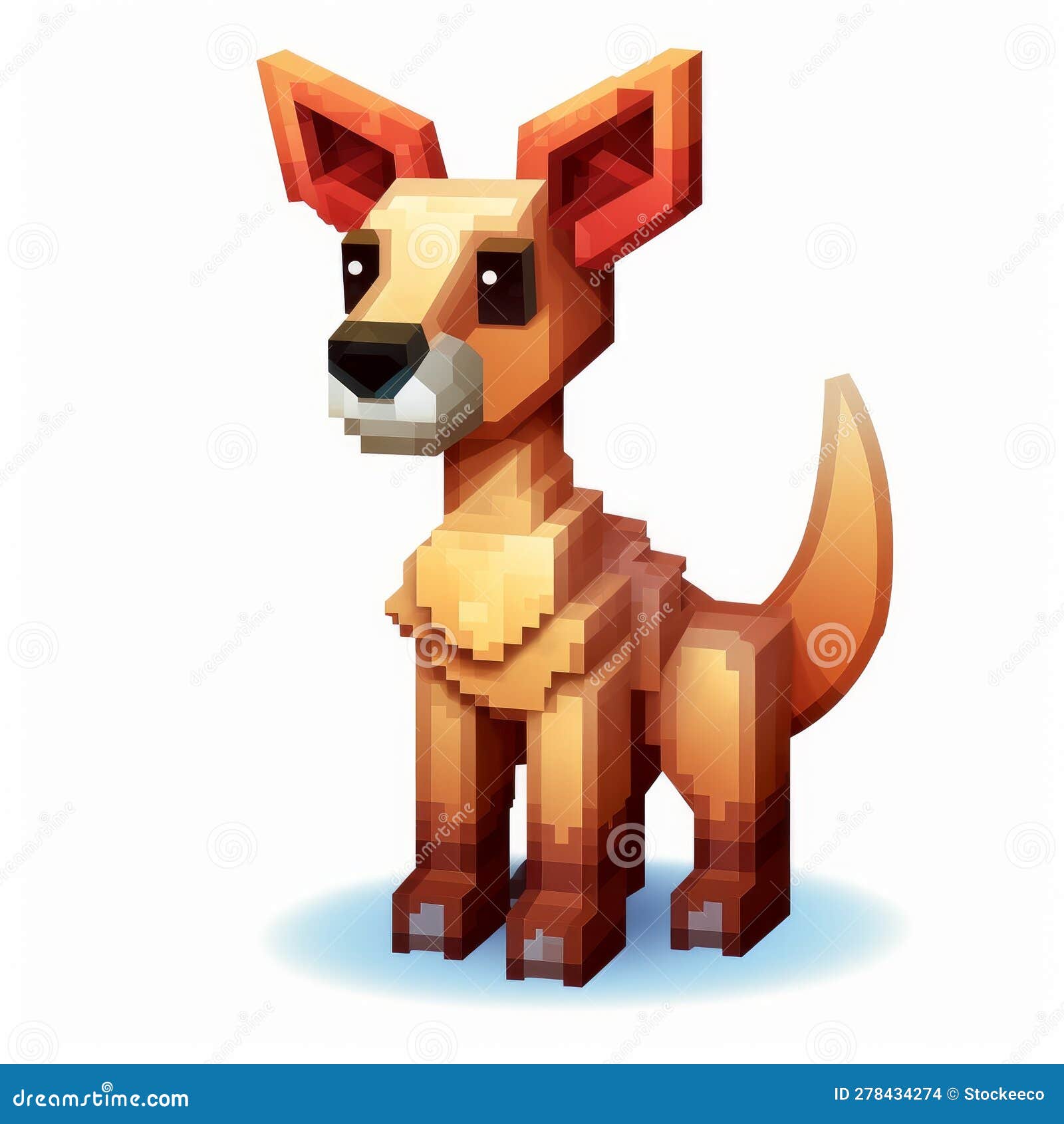 Cute Kangaroo Character in Minecraft Pixel Art Stock Illustration ...