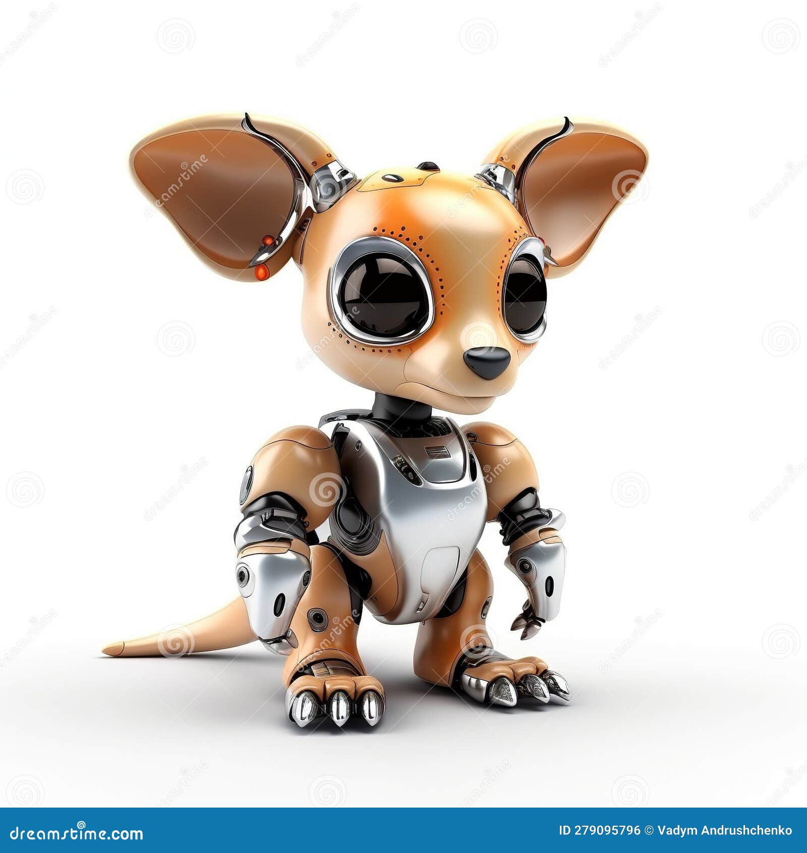 Cute Kangaroo Robot, Robotic Animal Isolated Over White Background ...