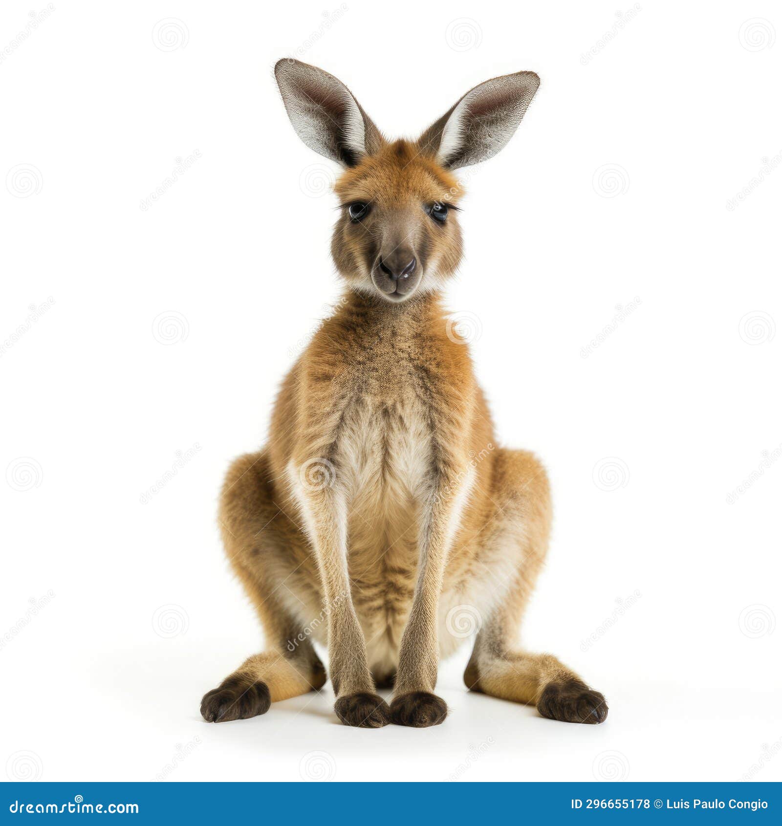 A Cute Kangaroo Sitting on a White Floor Stock Photo - Illustration of ...