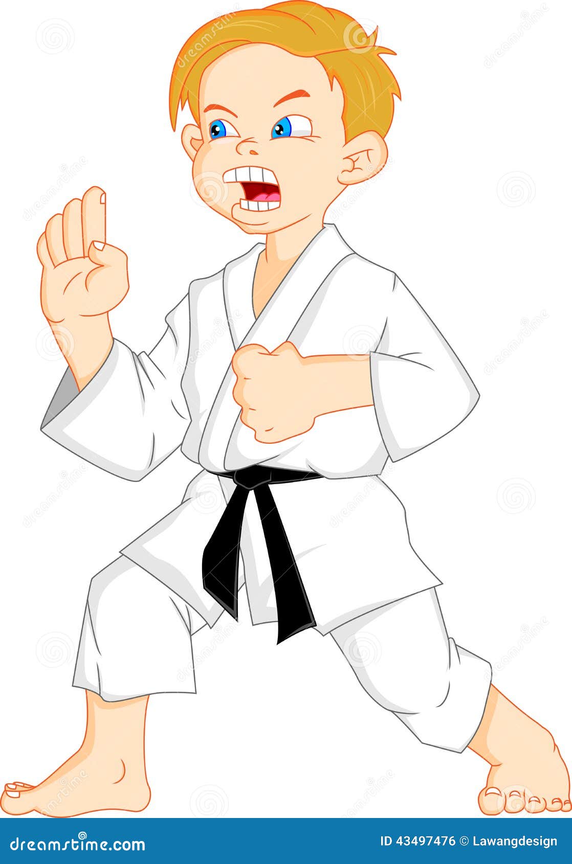 Cute karate boy stock vector. Illustration of painting - 43497476