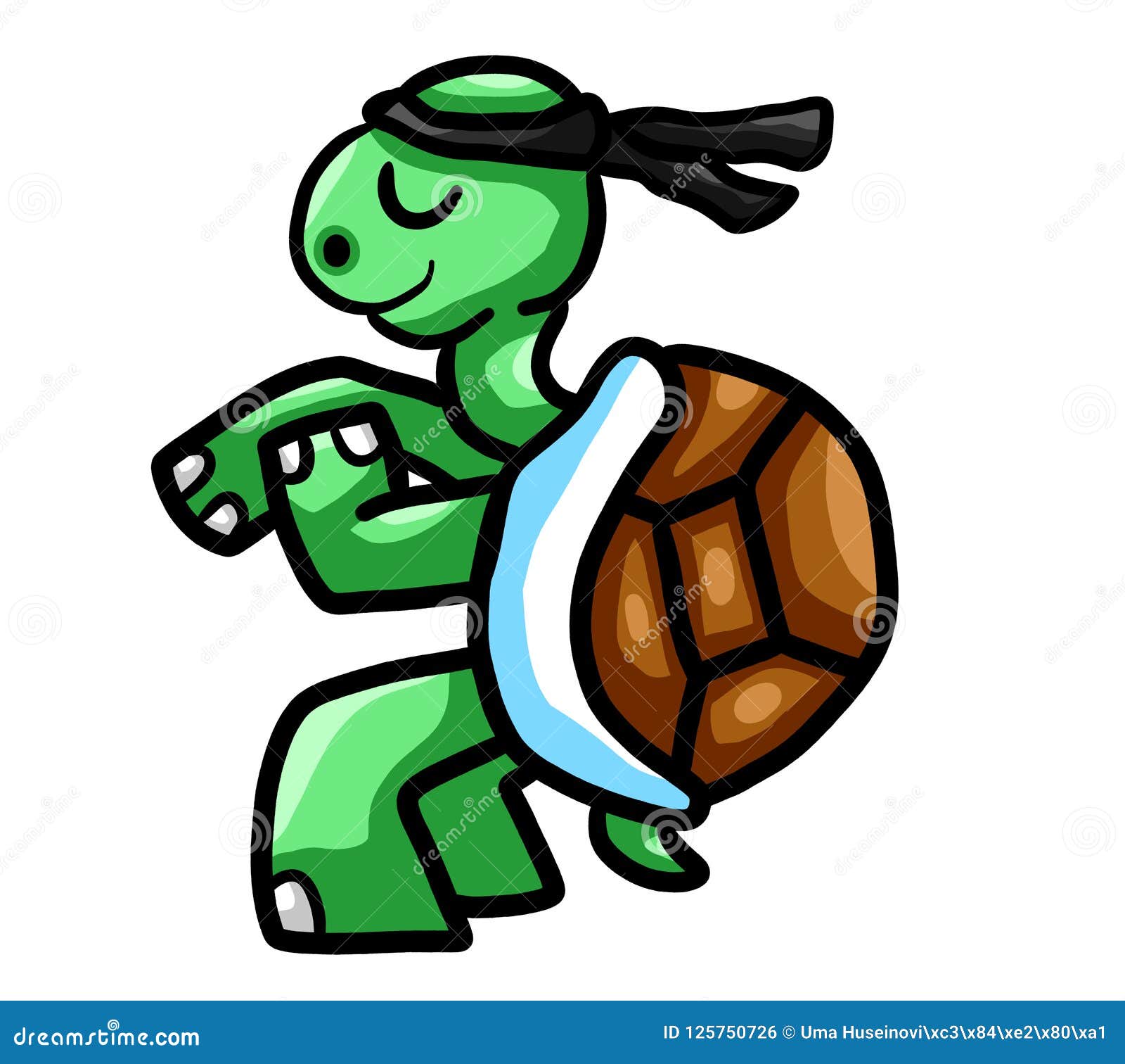 Cute Karate Turtle stock illustration. Illustration of nature - 125750726