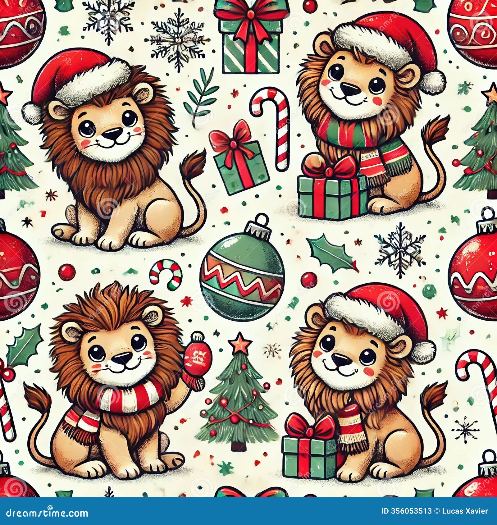 Christmas Lion Icon Is A Creative Depiction Of A Lion Vector ...