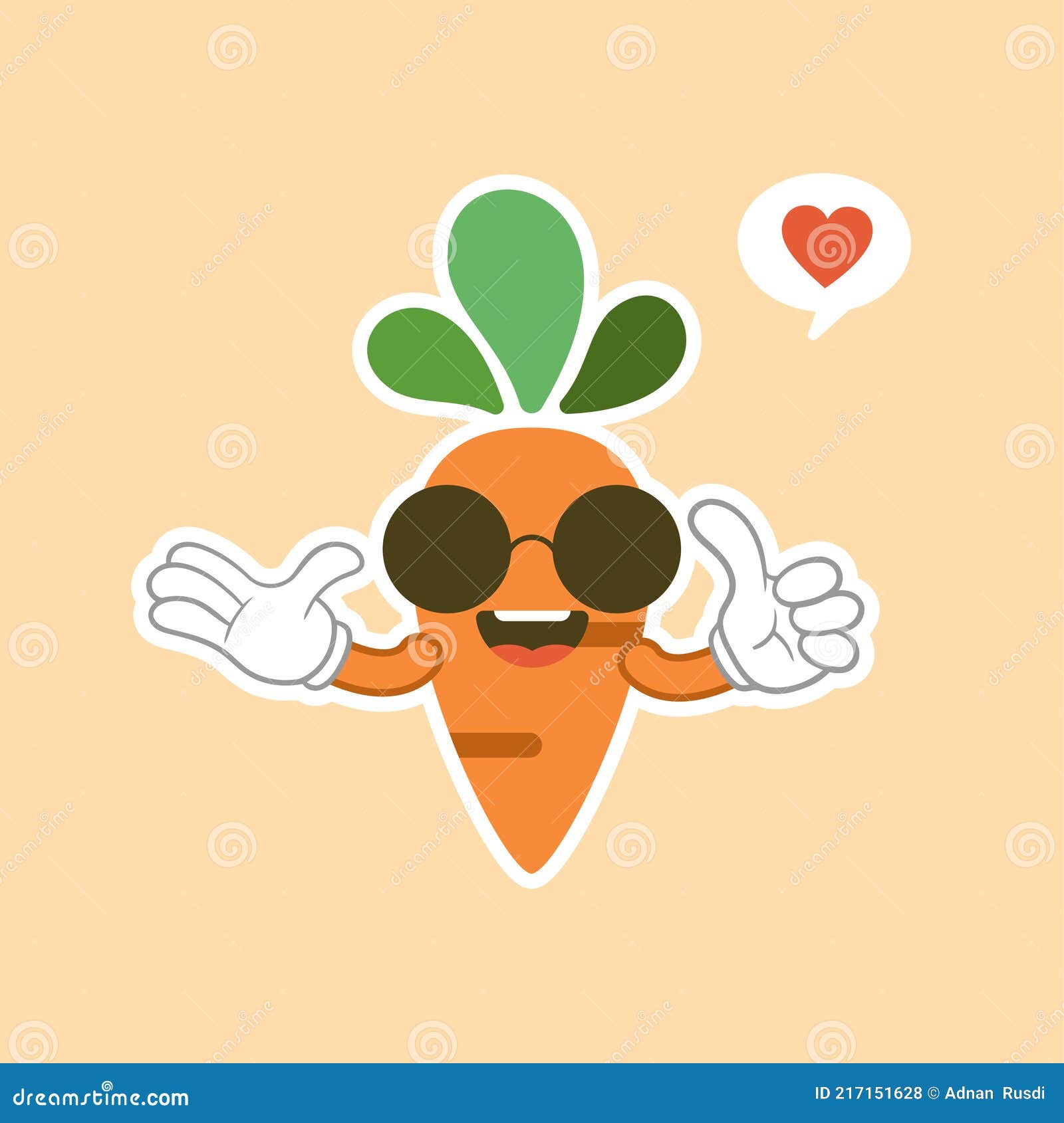 Cute And Kawaii Carrot Cartoon Character Vector Isolated Image Of A