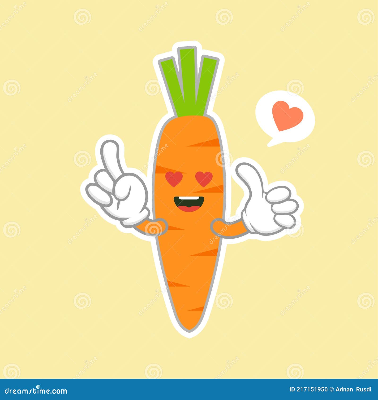 Cute And Kawaii Carrot Character Balloon Sticker Cool Vegetable