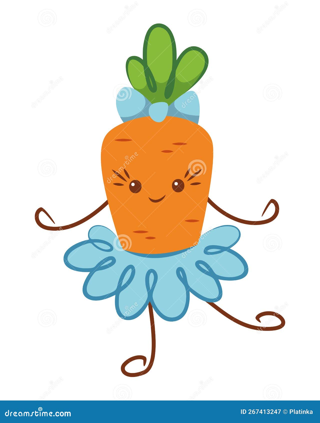 Kawaii Carrot Dancing Cartoon Vector Illustration Stock Vector ...