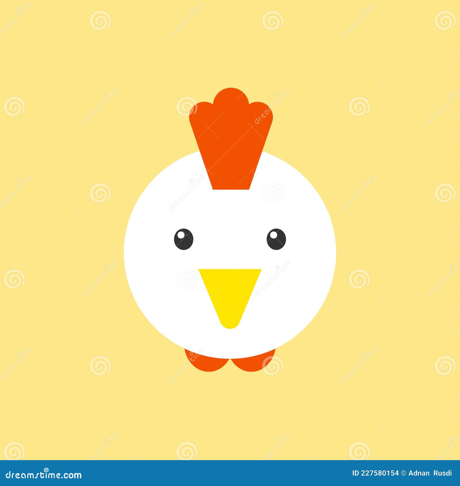 Cute and Kawaii Kawaii Chicken Flat Design Vector Illustration Stock ...