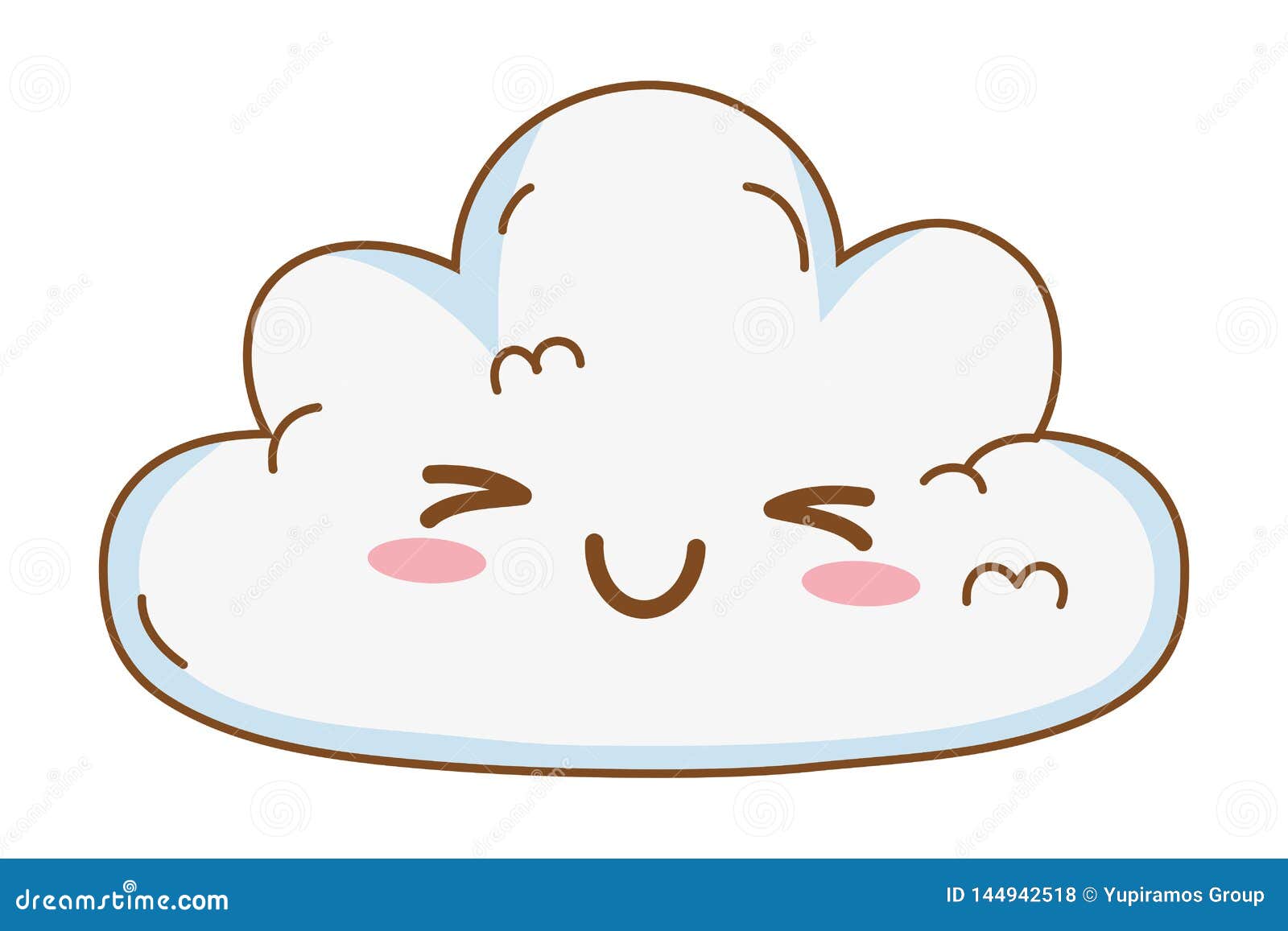 Cute Kawaii Cloud Cartoon Vector Illustration | CartoonDealer.com ...