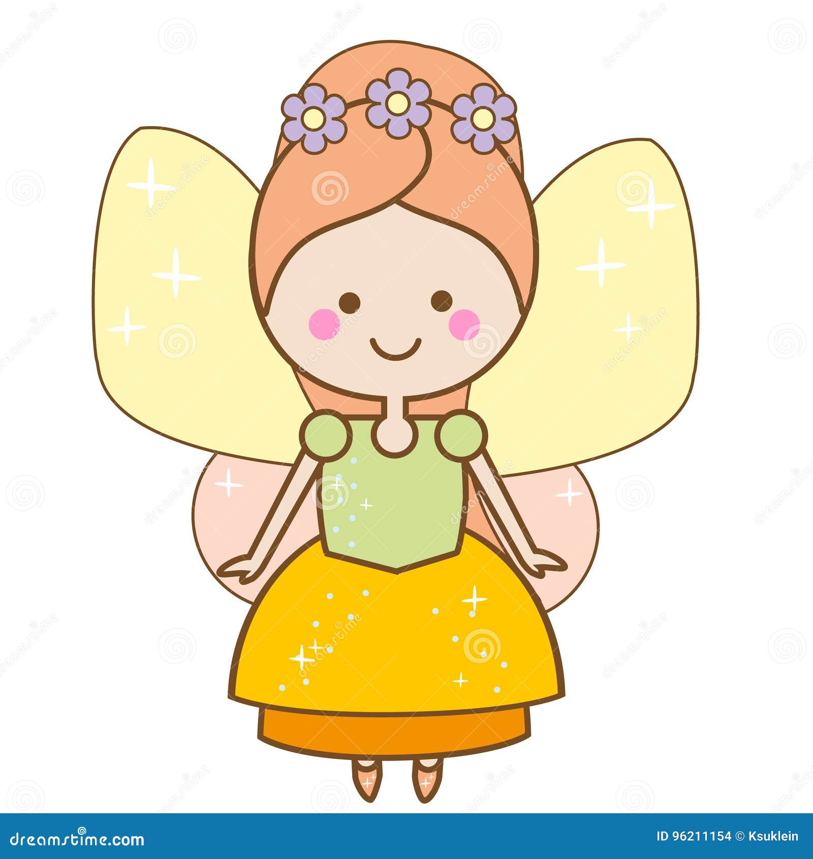 Cute Kawaii Fairy Character. Winged Pixie Princess in Beautiful Dress ... Cute Kawaii Fairy Character. Winged Pixie Princess in Beautiful Dress ...