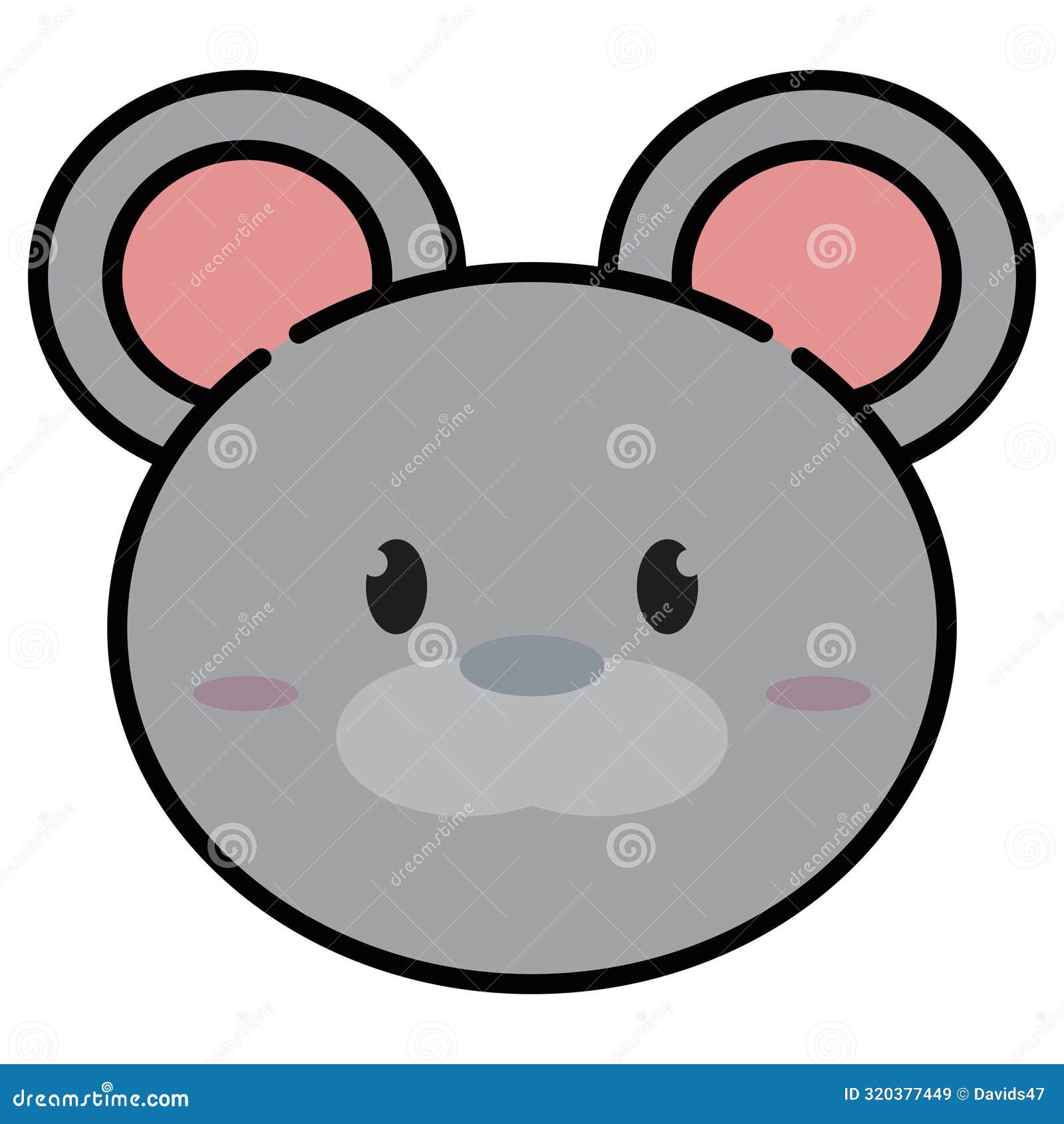Cute Kawaii Mouse Animal Character Emoticon Vector | CartoonDealer.com ...