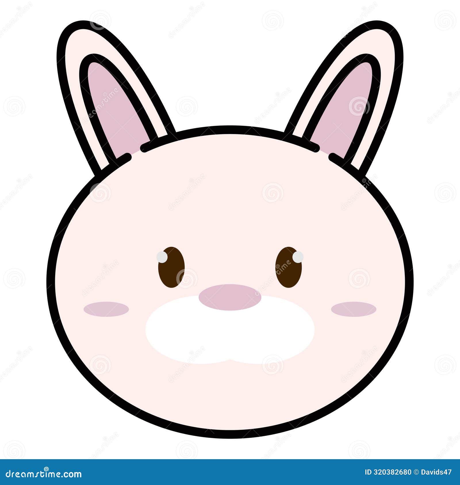 Cute Kawaii Rabbit Animal Character Vector Stock Illustration ...