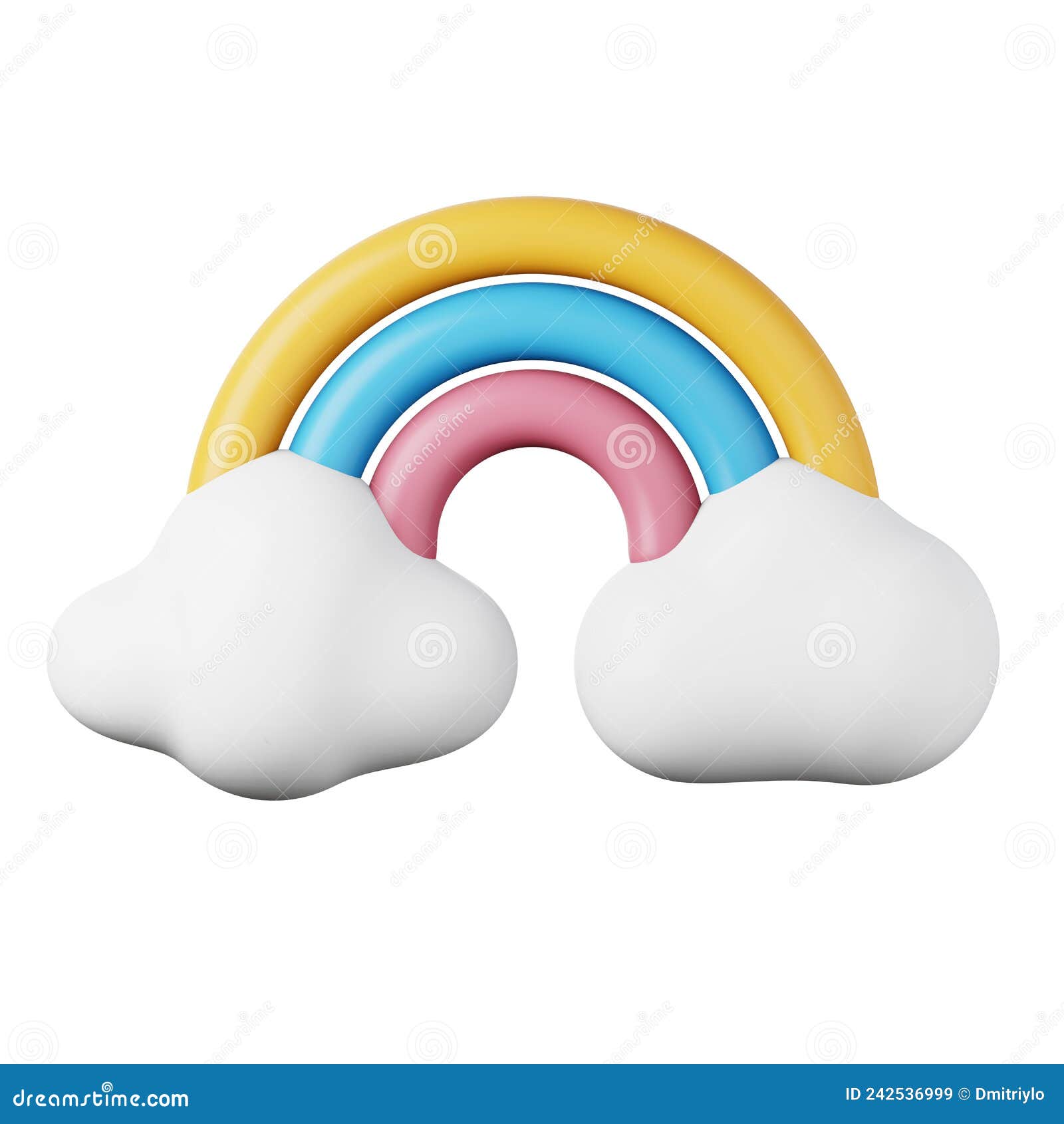 Cute Kawaii Rainbow High Quality 3D Render Illustration Icon. Stock ...