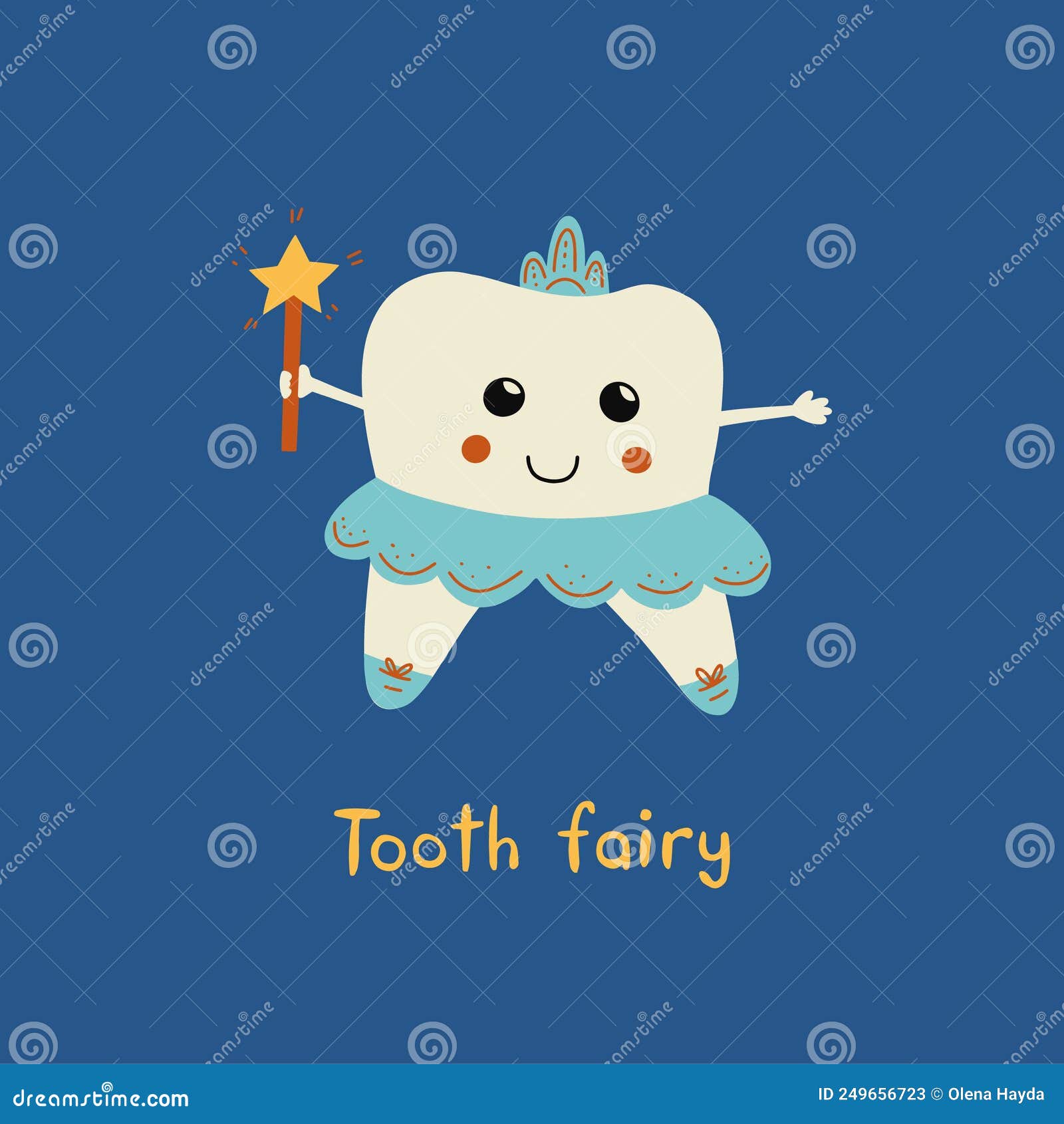 Cute Kawaii Tooth Fairy. Doodle Illustration Stock Vector ...