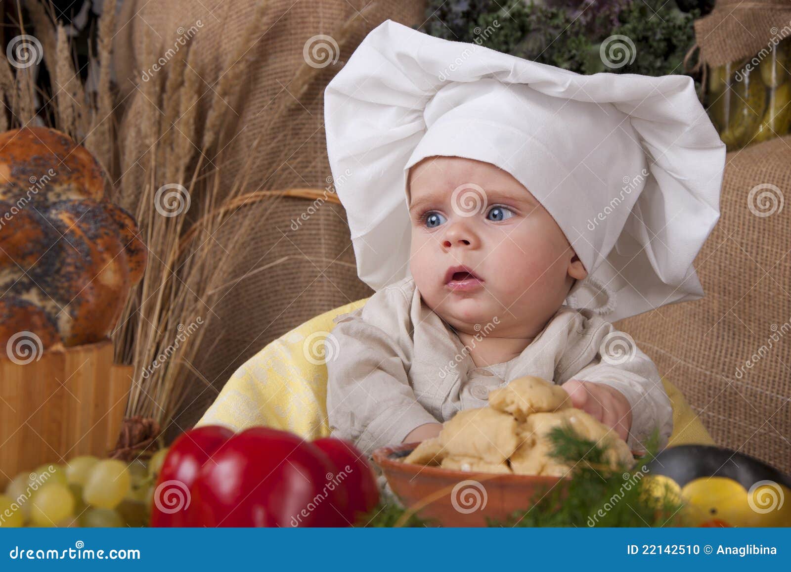 Cute kid as a chef stock photo. Image of caucasian, food - 22142510