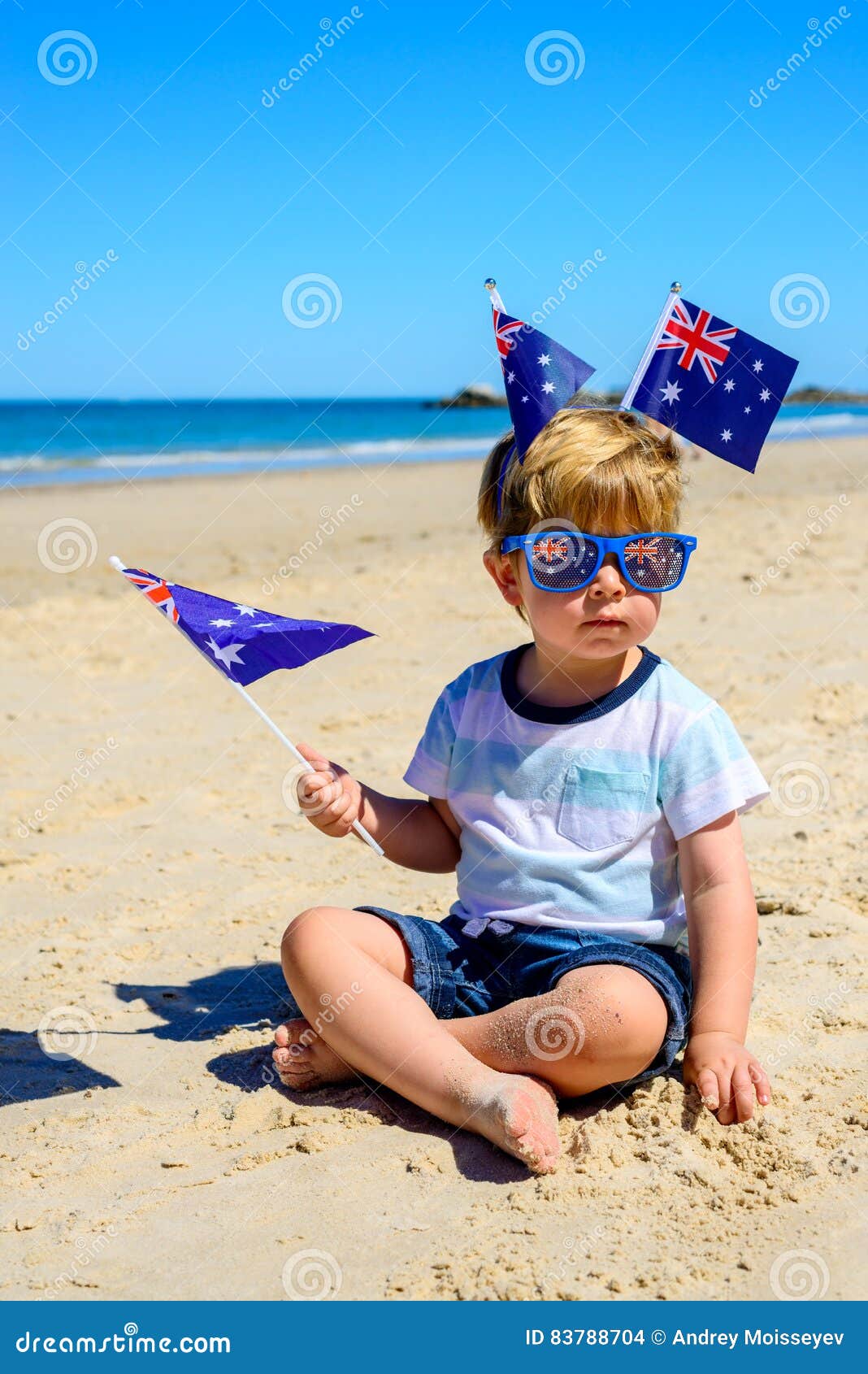 Cute kid on Australia day stock photo. Image of aussie - 83788704